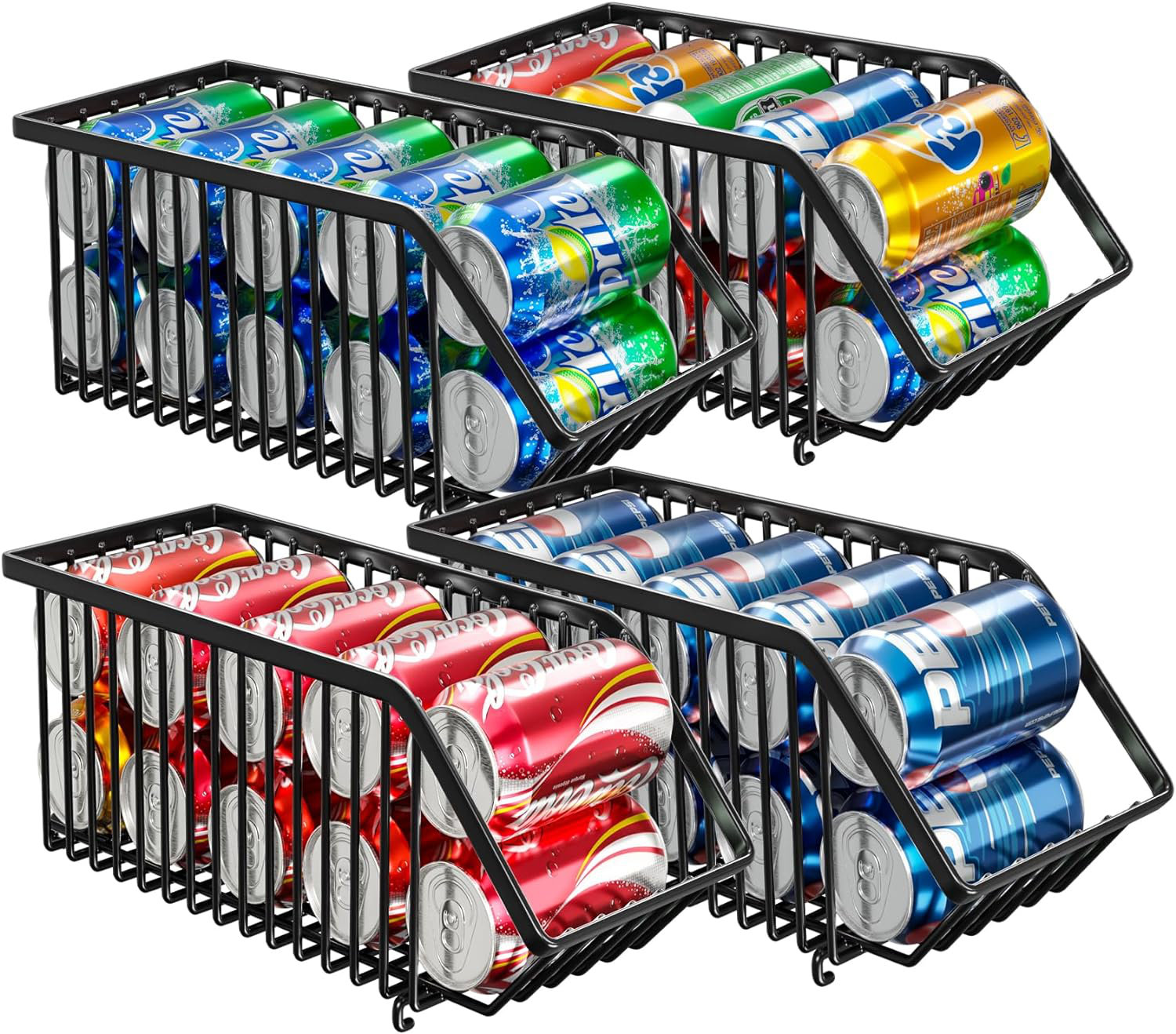 Prep & Savour Stackable Soda Can Dispenser Organizer Rack, Stacking Can ...
