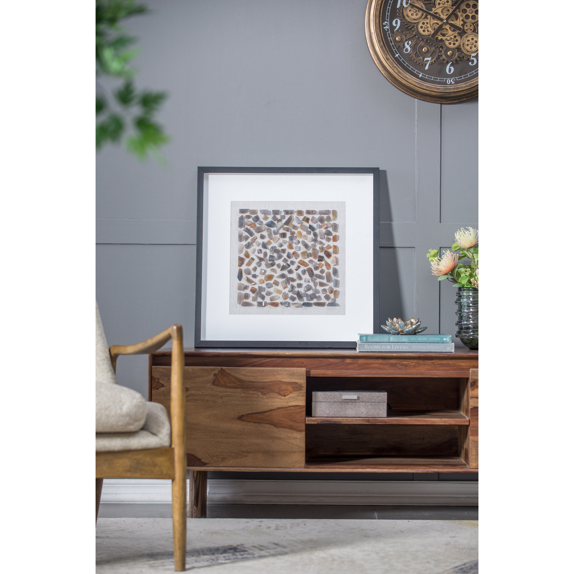 Ivy Bronx Agate Shadow Box Wall , Frame, Velvet Backing, Multicolor ...