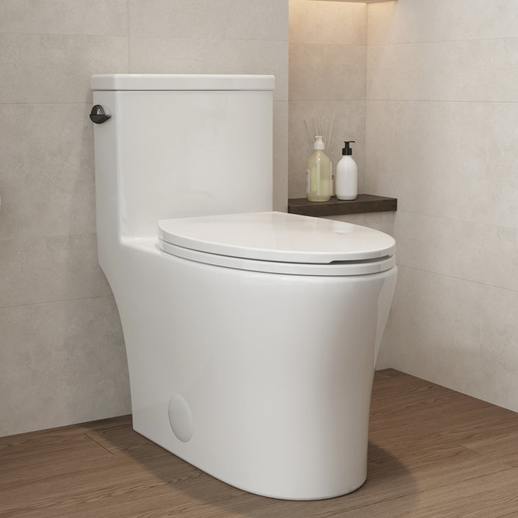 KE KING Elongated One Piece Toilet, Powerful Flush Modern Toilet (Side ...