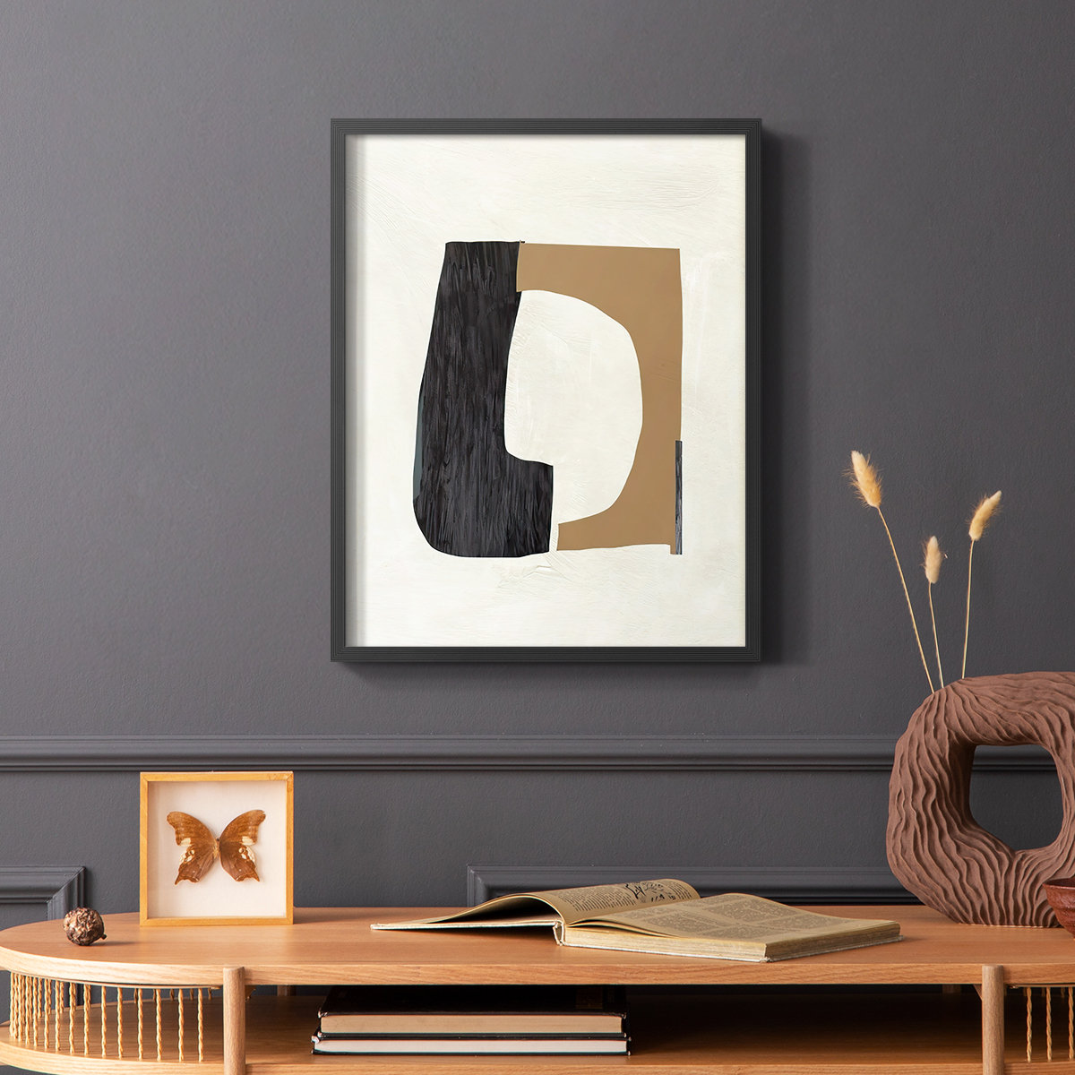 Wrought Studio™ Cardboard Cutouts II Framed Print - Solid Wood | Wayfair