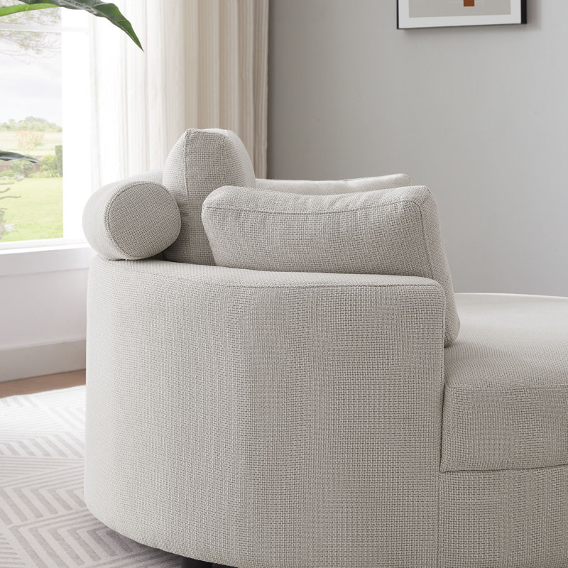 Brayden Studio® Dashton Upholstered Barrel Chair with Ottoman & Reviews ...