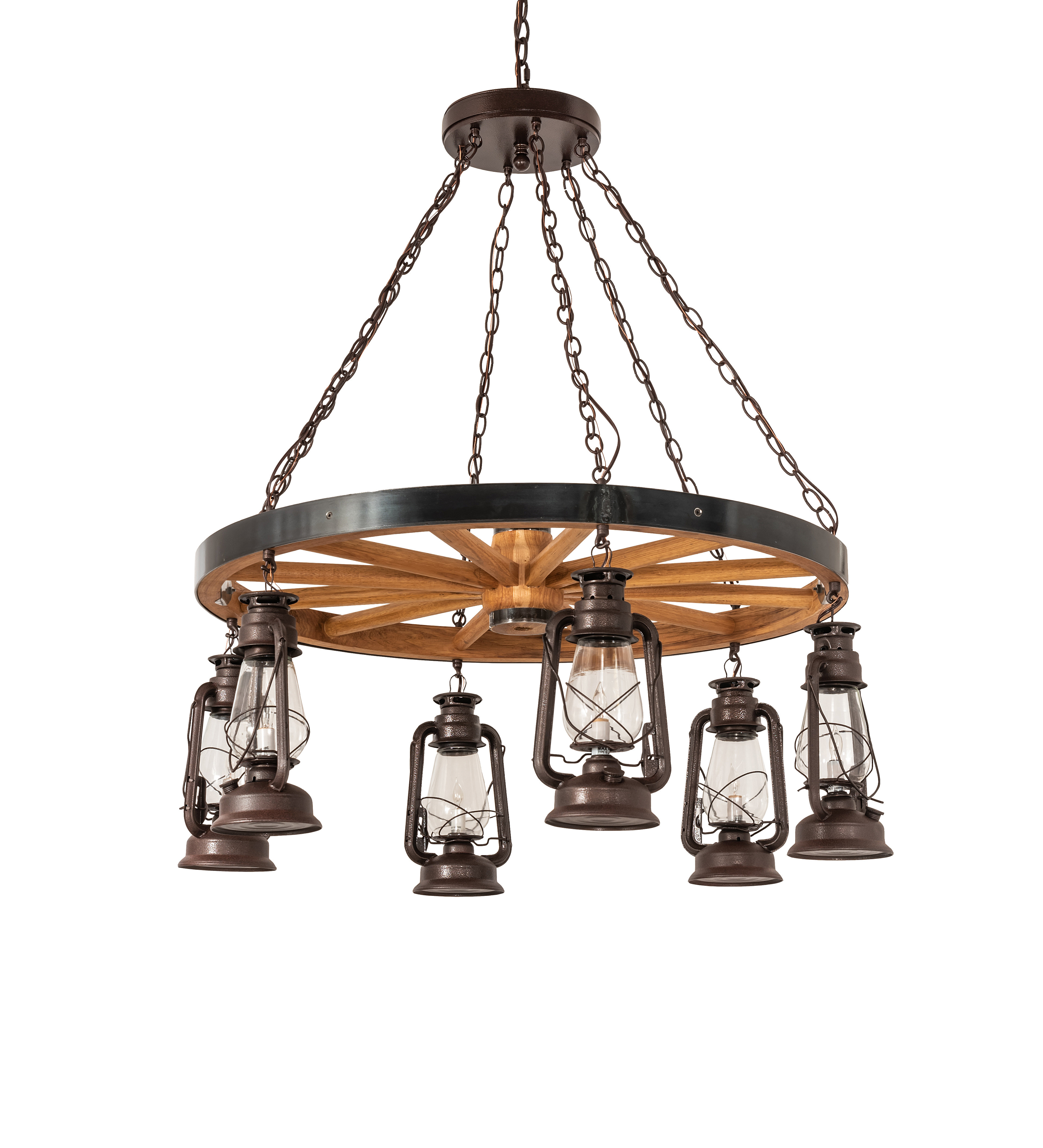 Longshore Tides Aquia 6 - Light Lantern Wagon Wheel Chandelier | Wayfair