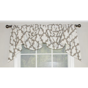 Charlton Home® Kavir Geometric Cotton Blend Scalloped 52'' W Window ...