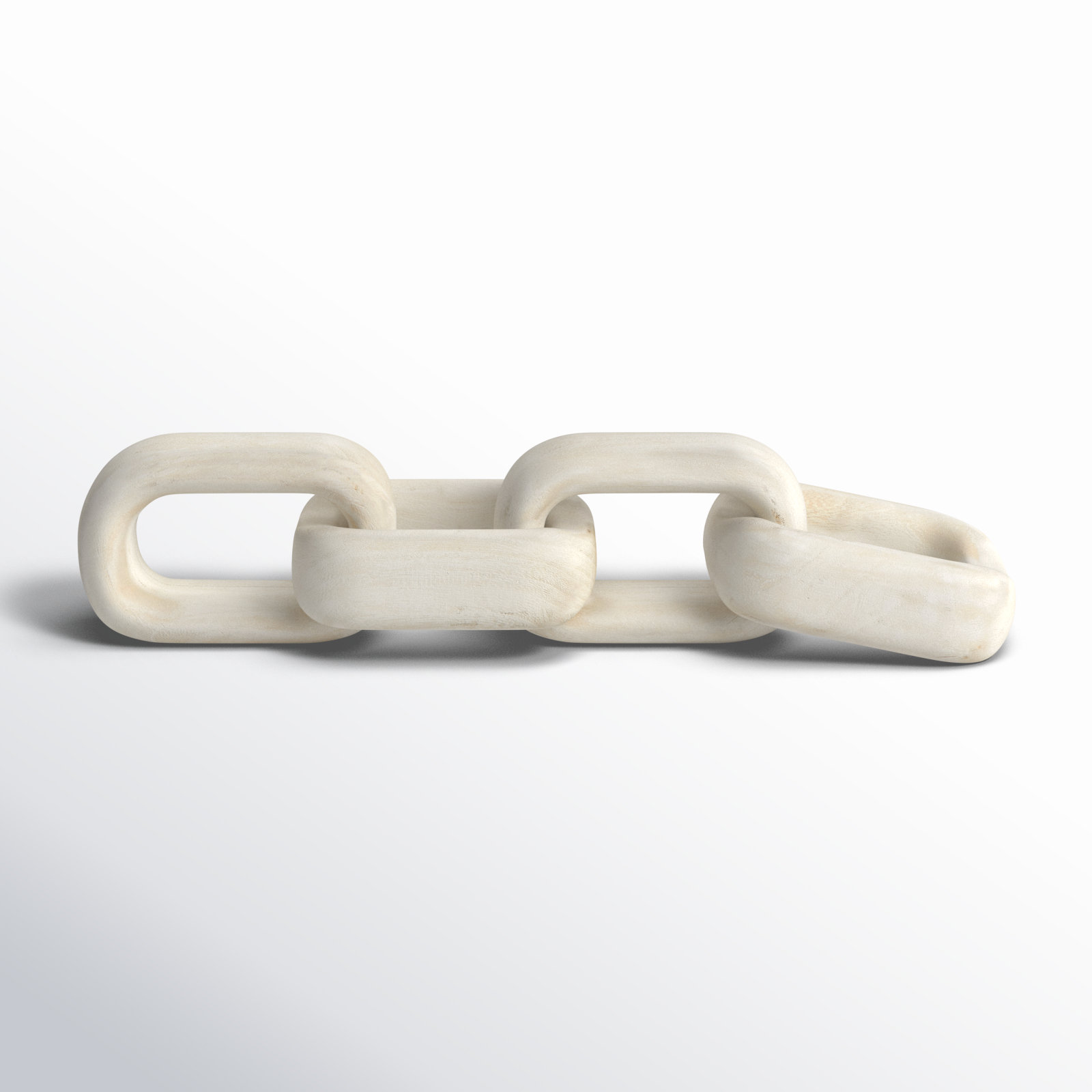 Wrought Studio™ Jeran Wood 4 Link Chain Decorative Cream Sculpture with ...