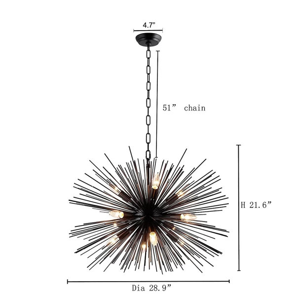 Wrought Studio™ 28 Inch Astra Sputnik Satellite Pendant Light, Spike ...