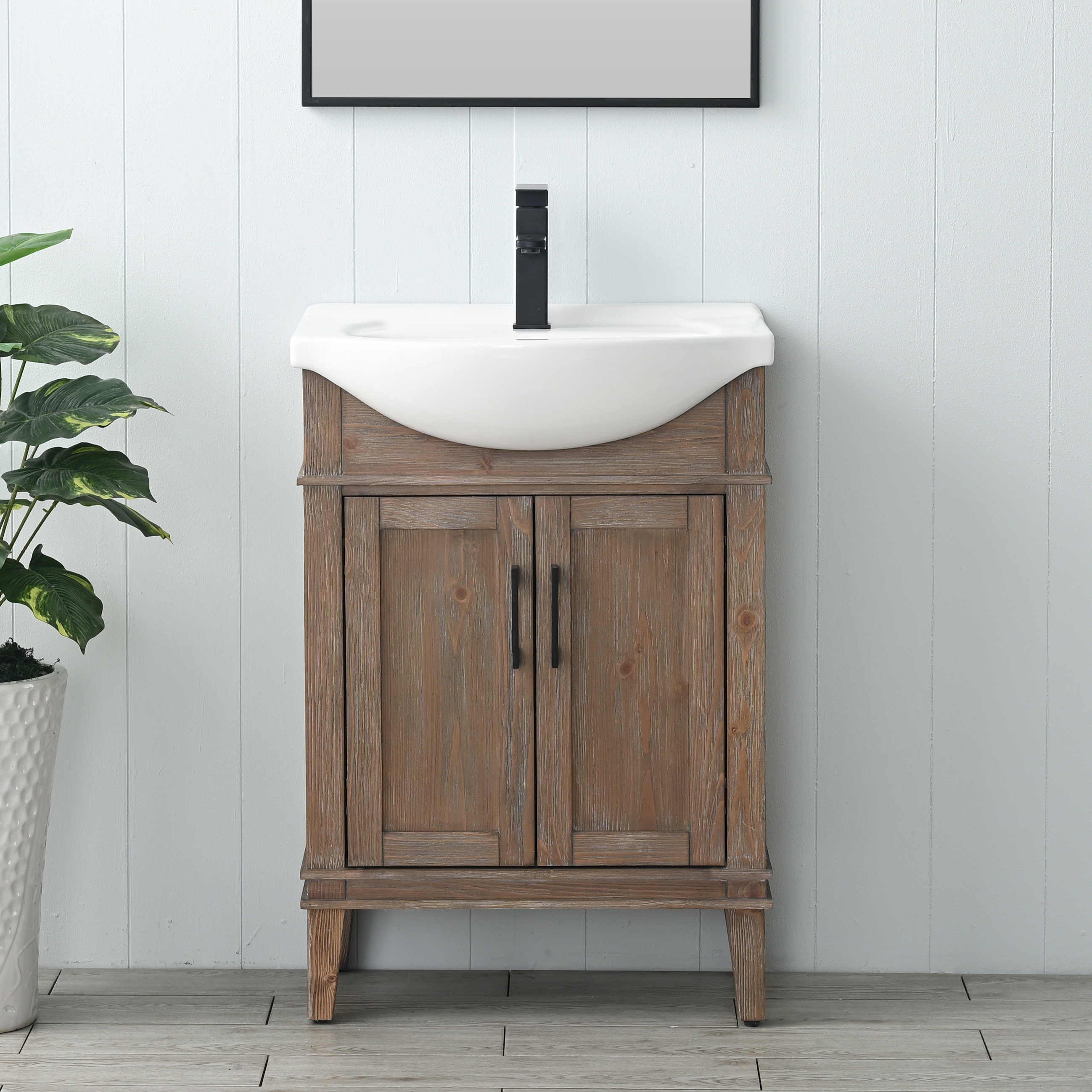 Urban Furnishings 24" W x 16.75" D x 34" H Single Bathroom Vanity ...