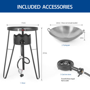 OuterMust Outdoor Cooker With Wok Wok Station With Iron Wok And 54,000 ...