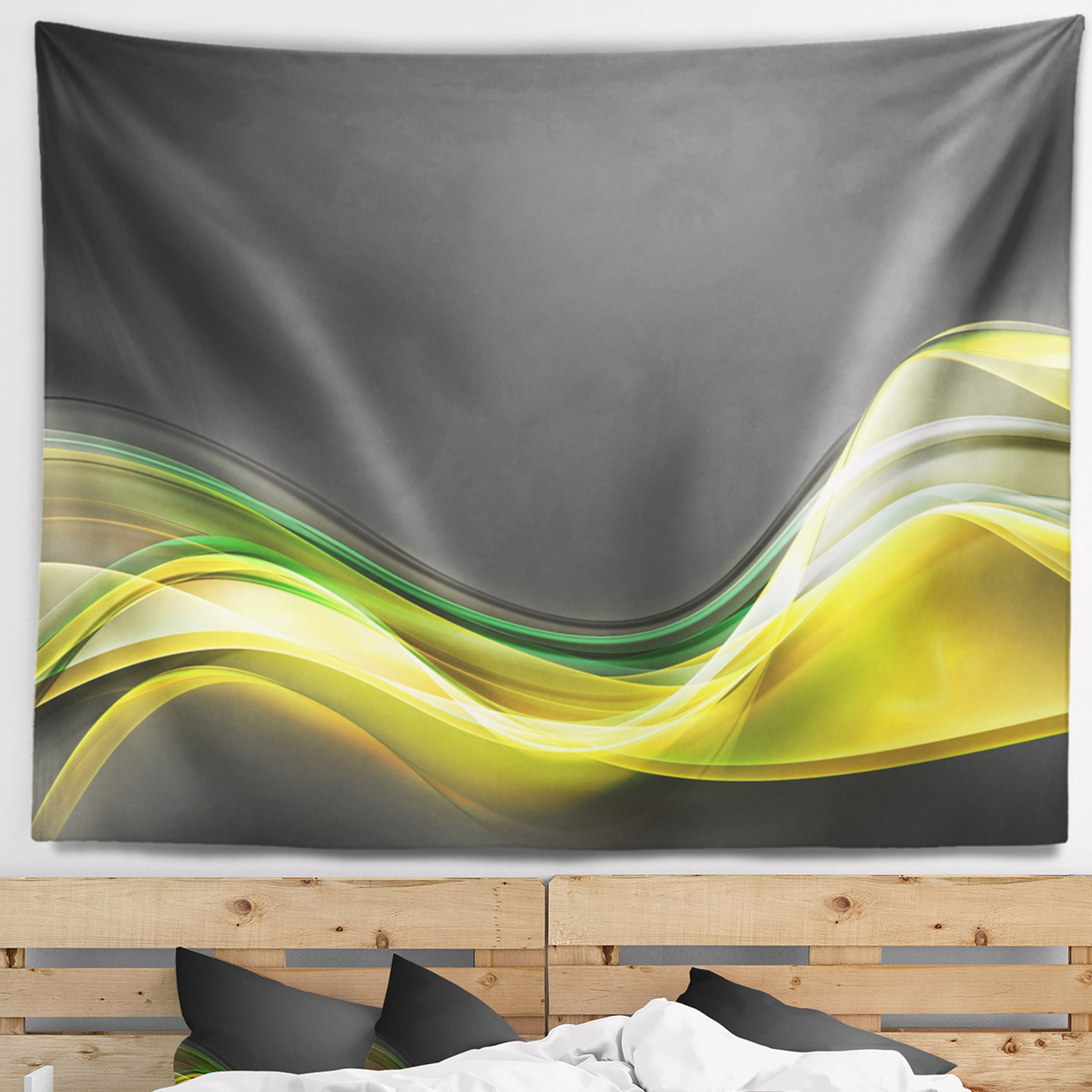 The Twillery Co.® Corwin Abstract Green Gold Texture Pattern Tapestry ...