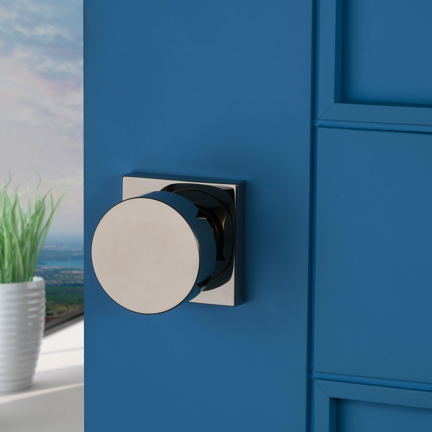 Baldwin Contemporary Keyed Door Knob with Square Rosette & Reviews ...
