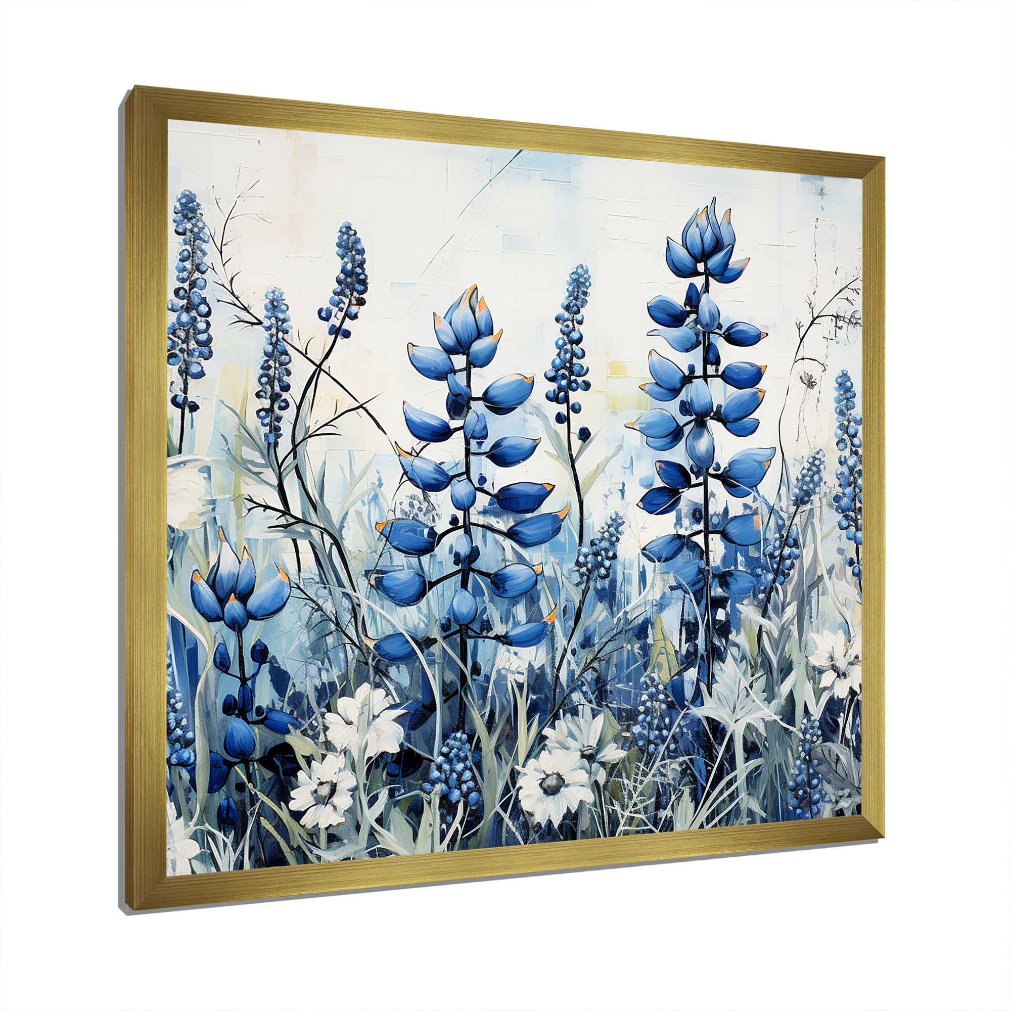 Design Art Blue Bonnets Floral Collage I - Blue Bonnets Wall Decor ...