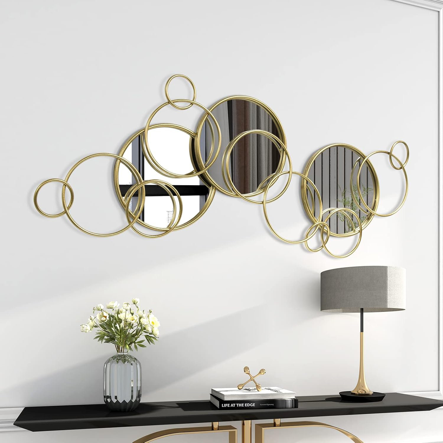 Mercer41 Golden Overlapping Metal Wall Mirror | Wayfair