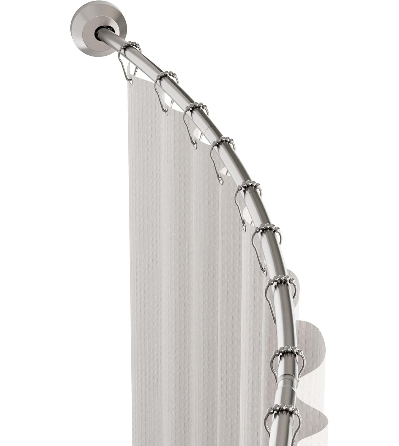 SOLVUR Curved Shower Curtain Rod Choice Of No Drilling Tension Mount Or ...