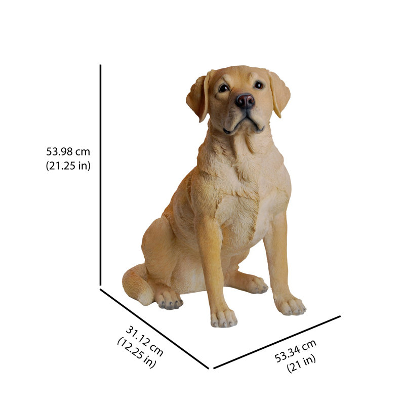 Hi-Line Gift Ltd. Yellow Sitting Labrador Retreiver Dog Statue ...