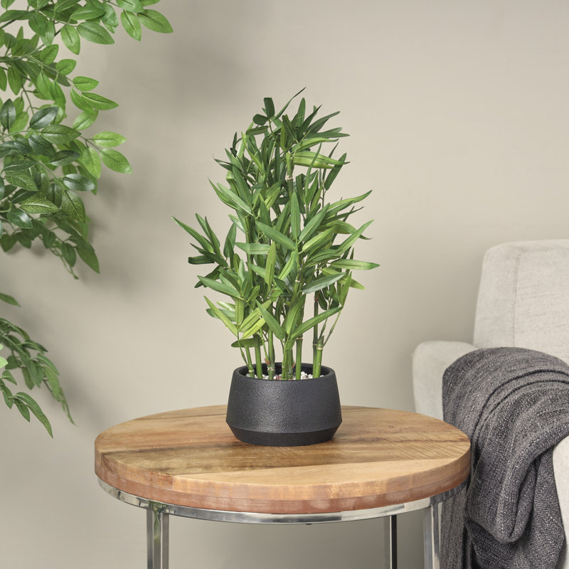 Freeport Park® Faux Foliage Artificial Plant with Black Plastic Pot ...