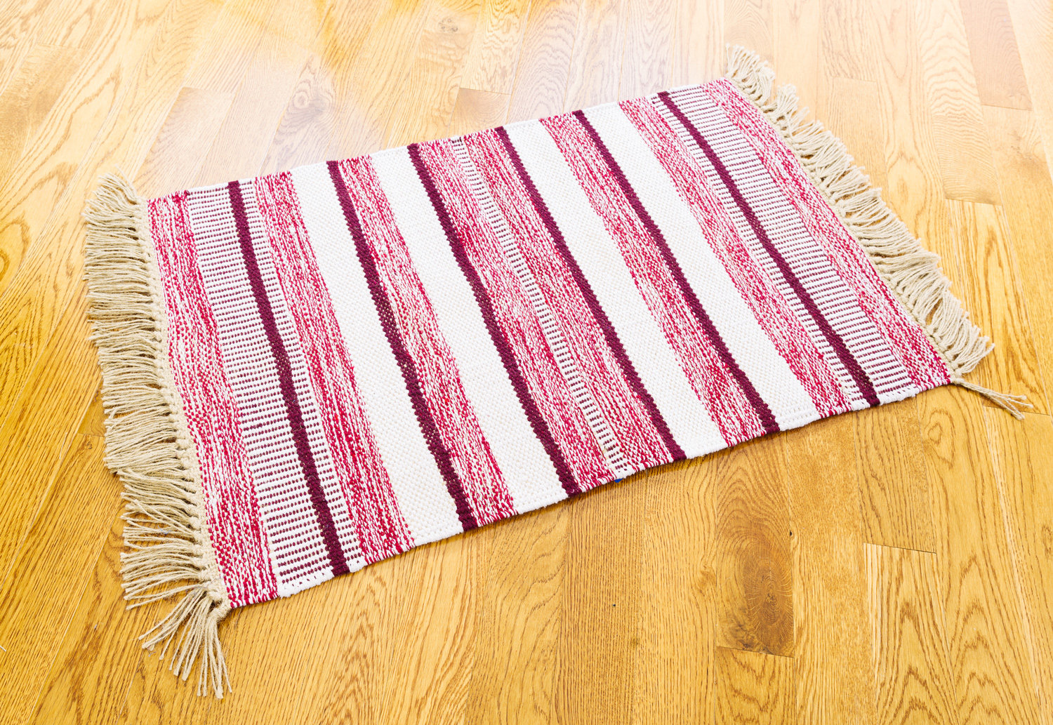 Dakota Fields Plaid Strpied Hand Knotted Rust Area Rug | Wayfair