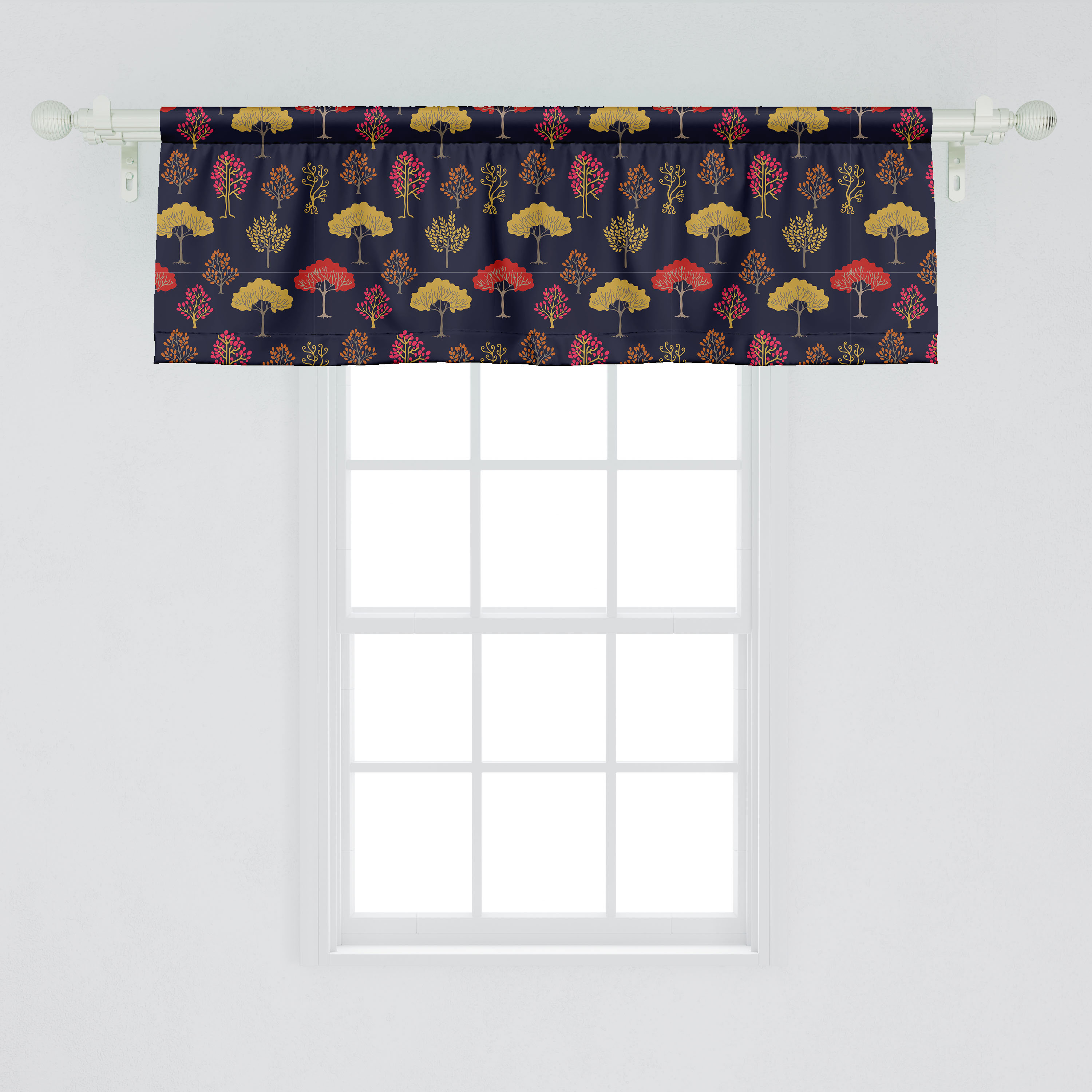Ambesonne Nature Valance Pack of 2 Various Trees and Branches Night ...