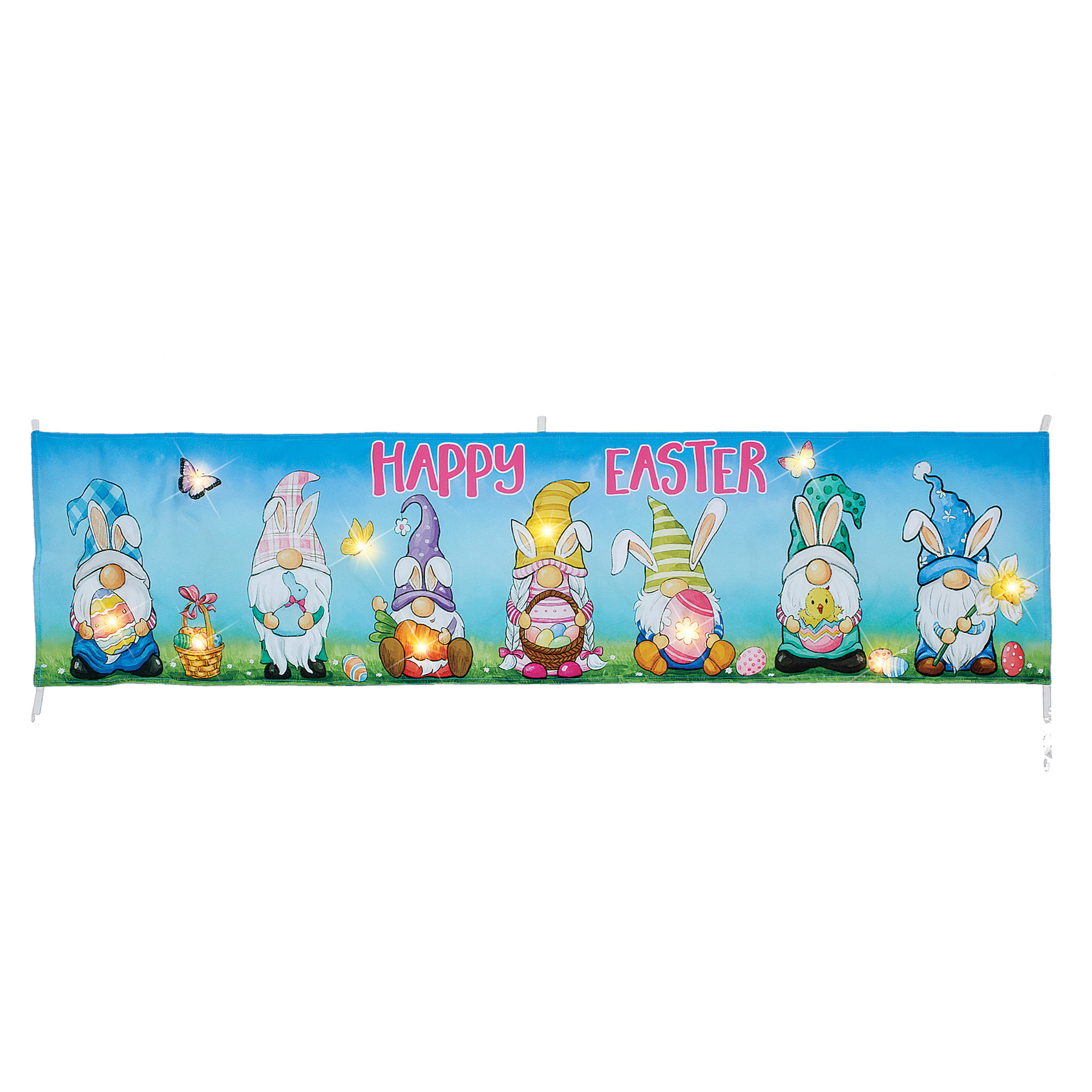 The Holiday Aisle® Happy Easter LED Lighted Gnome Outdoor Banner ...