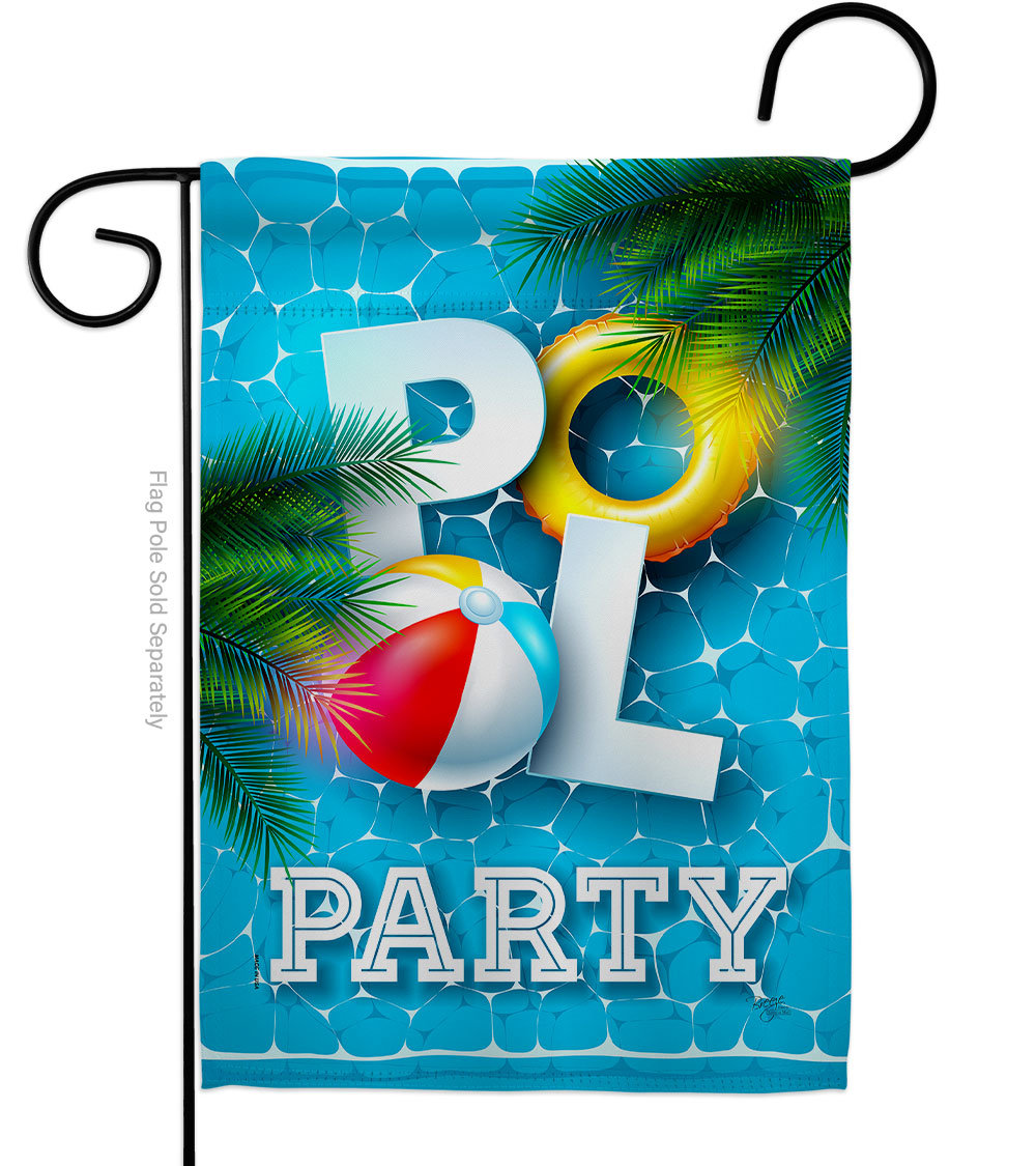 Breeze Decor Pool Party 2-Sided Polyester 1 '6 x 1 '1 ft. Garden Flag ...