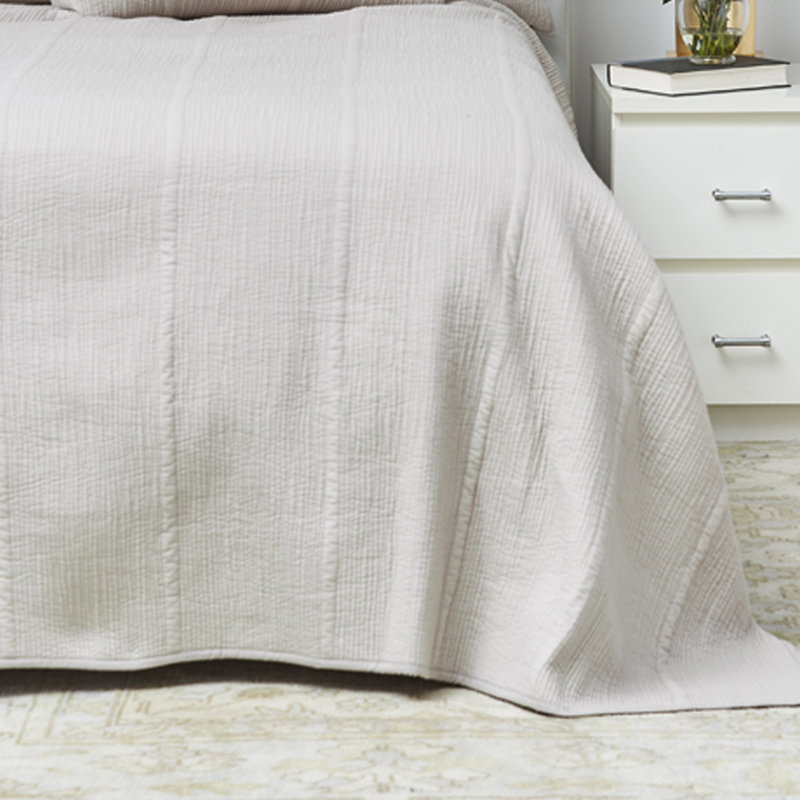Joss & Main Maxine Oyster Standard Cotton Quilt | Wayfair