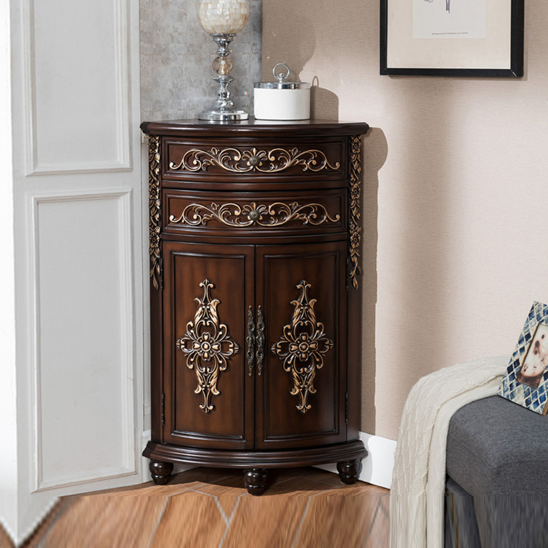 interanest American style multi-functional corner cabinet | Wayfair