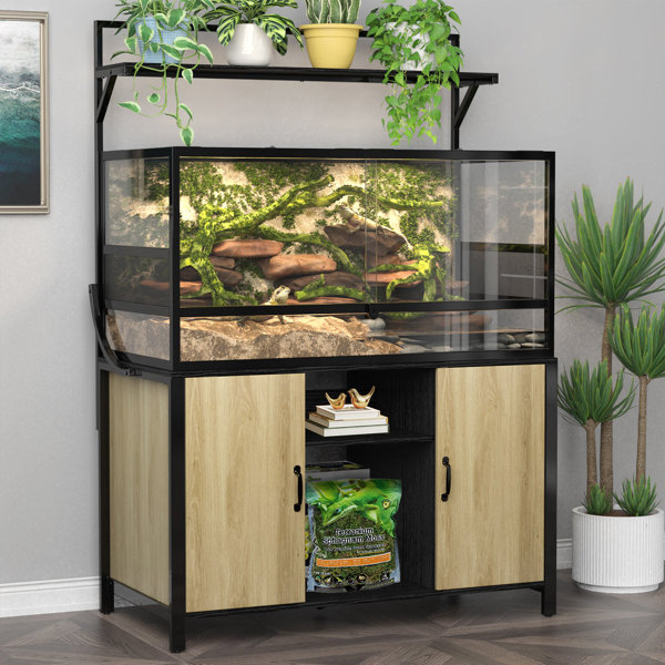 GDLF Reptile Tank Stand Terrarium Stand with Cabinet for Accessories ...