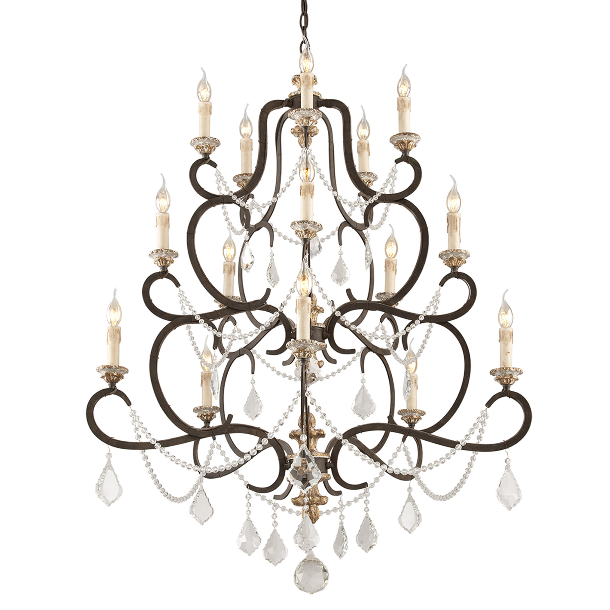 Troy Lighting Bordeaux 15-Light Candle Style Tiered Chandelier | Wayfair