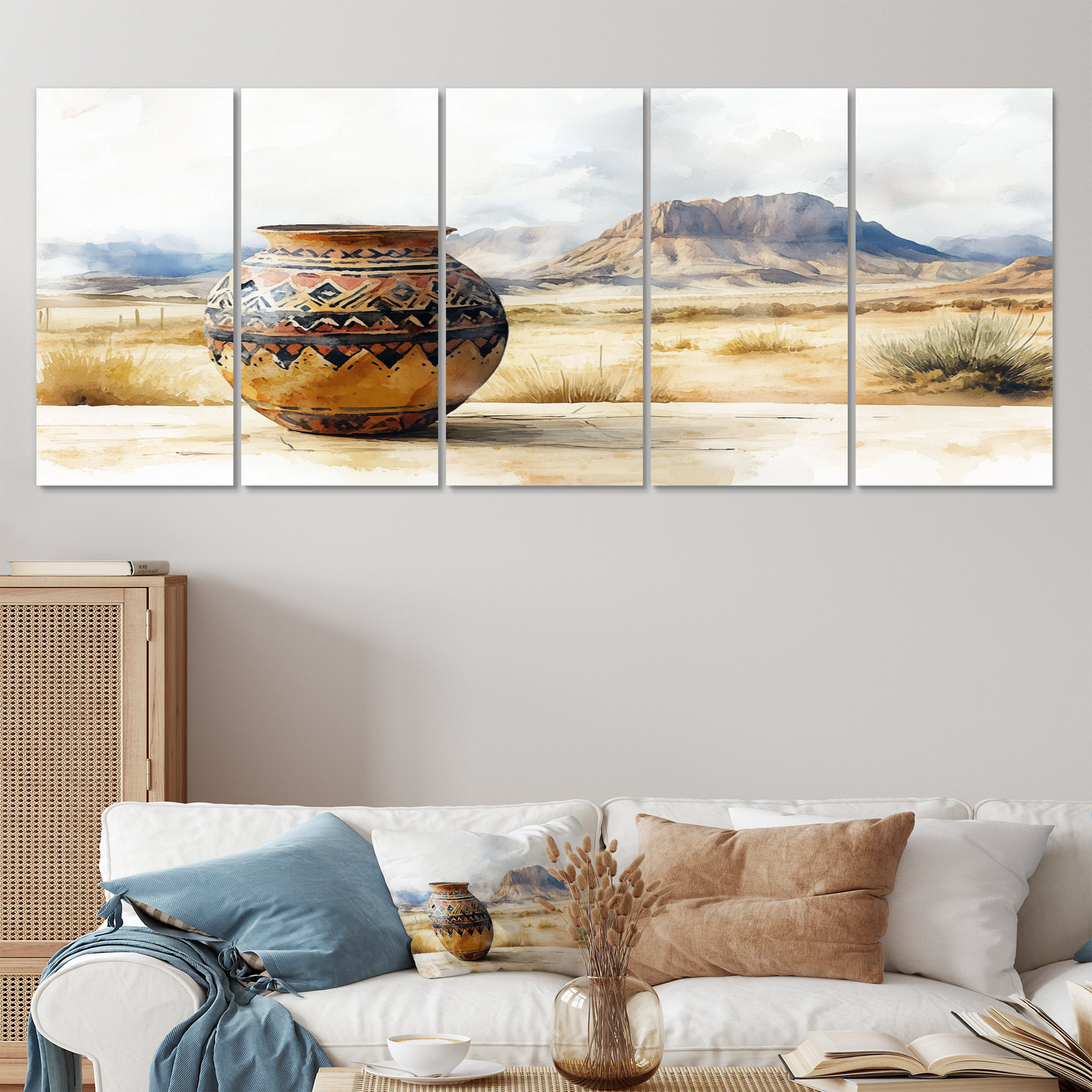 Bungalow Rose African Art Pottery Desert Serenity - Boho Pottery Wall ...