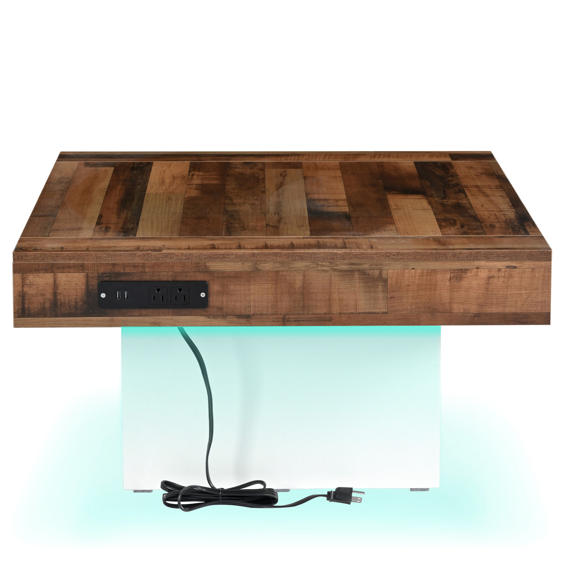 Latitude Run® 31.4'' X Coffee Table, Brown Spliced Wood Grain Design ...