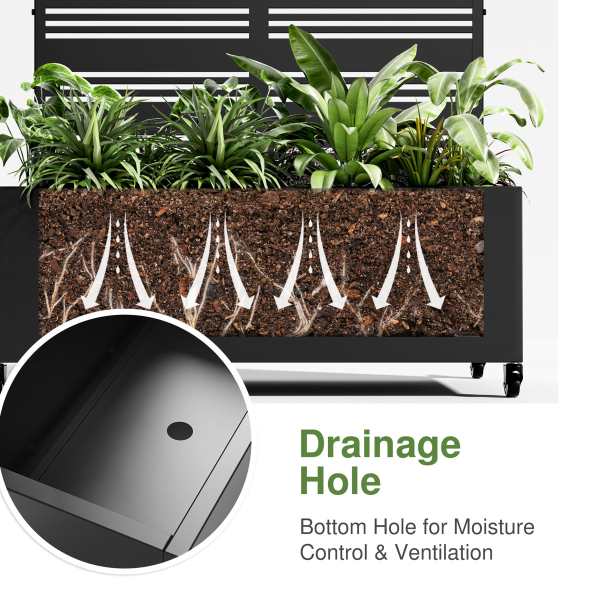 Latitude Run® Metal Planter Box with Trellis with Wheels & Reviews ...