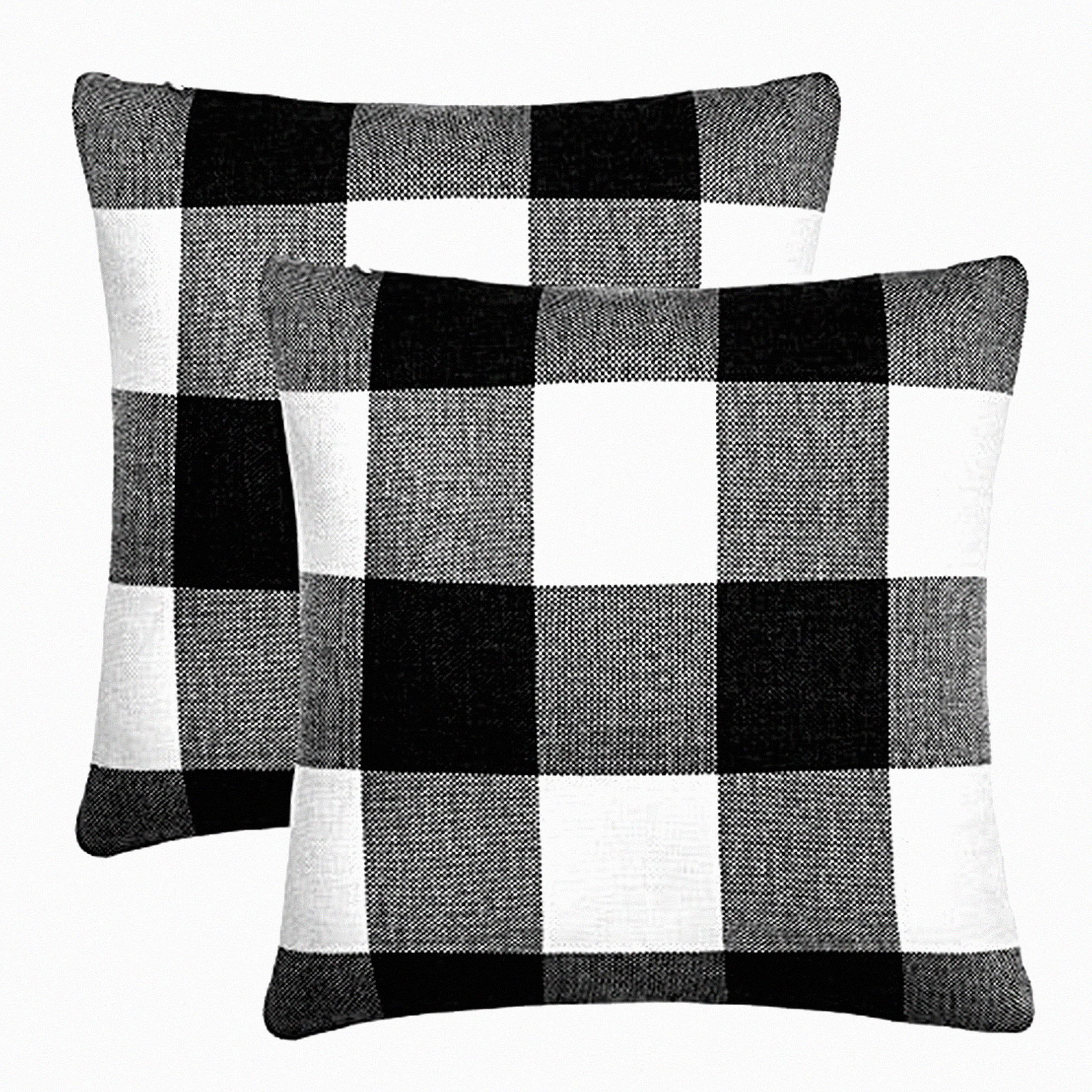 BRBCA Rustic Farmhouse Buffalo Check Plaid Pillow Covers - Set of 2 ...