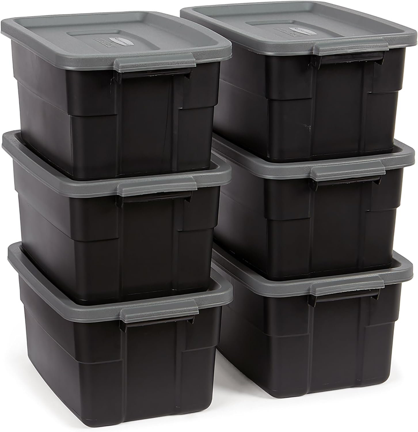 Rubbermaid Roughneck Storage Totes, 3 Gallon, 6 Pack, Black/Grey | Wayfair