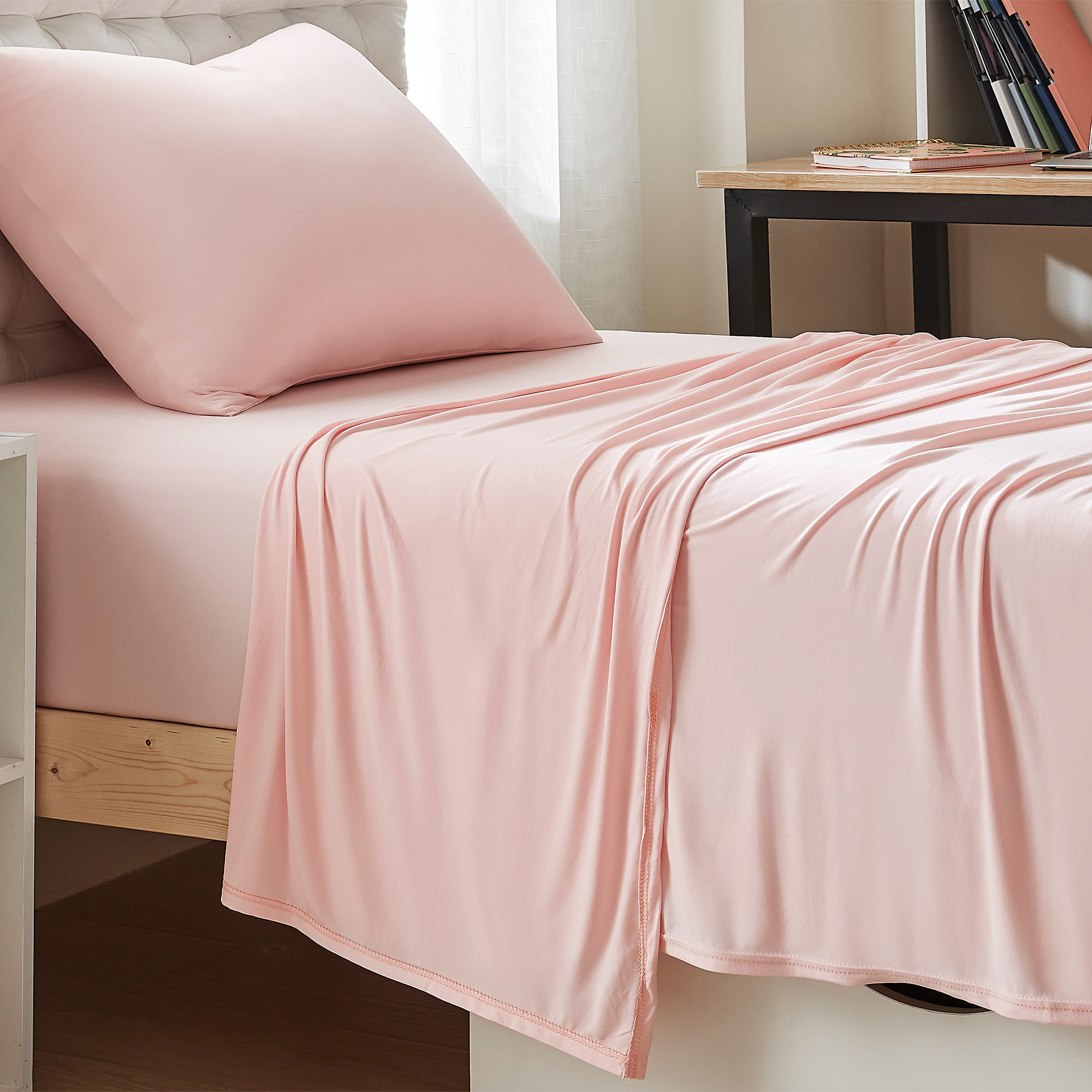 Byourbed Andrenique Bare Bottom Spandex Infused Deep Pocket Pink Sheet ...