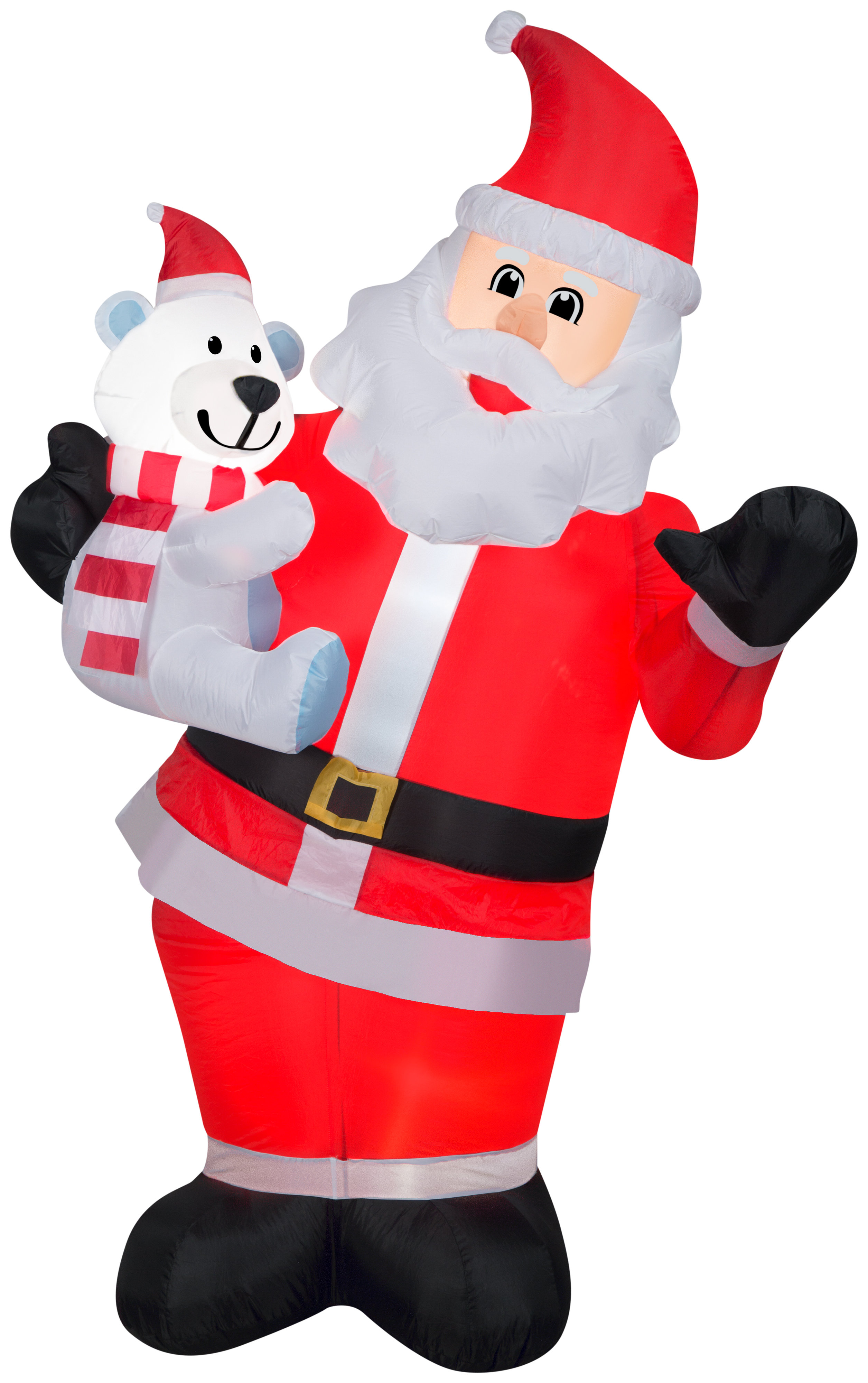 Gemmy Industries Animated Airblown-Swaying Santa w/Polar Bear | Wayfair