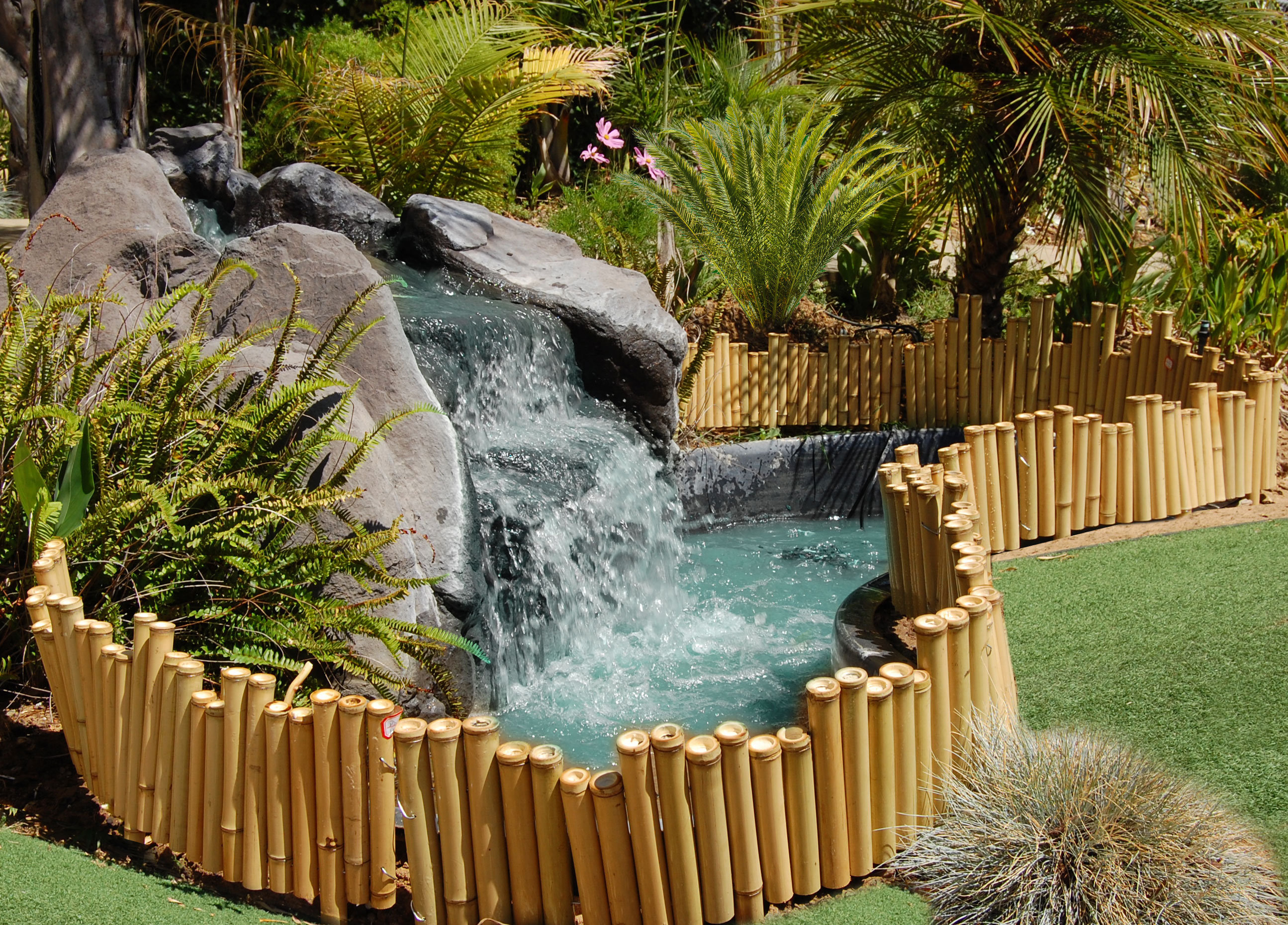 Backyard X-Scapes 8 in. H x 23 in. W Bamboo Border Edging Decorative ...