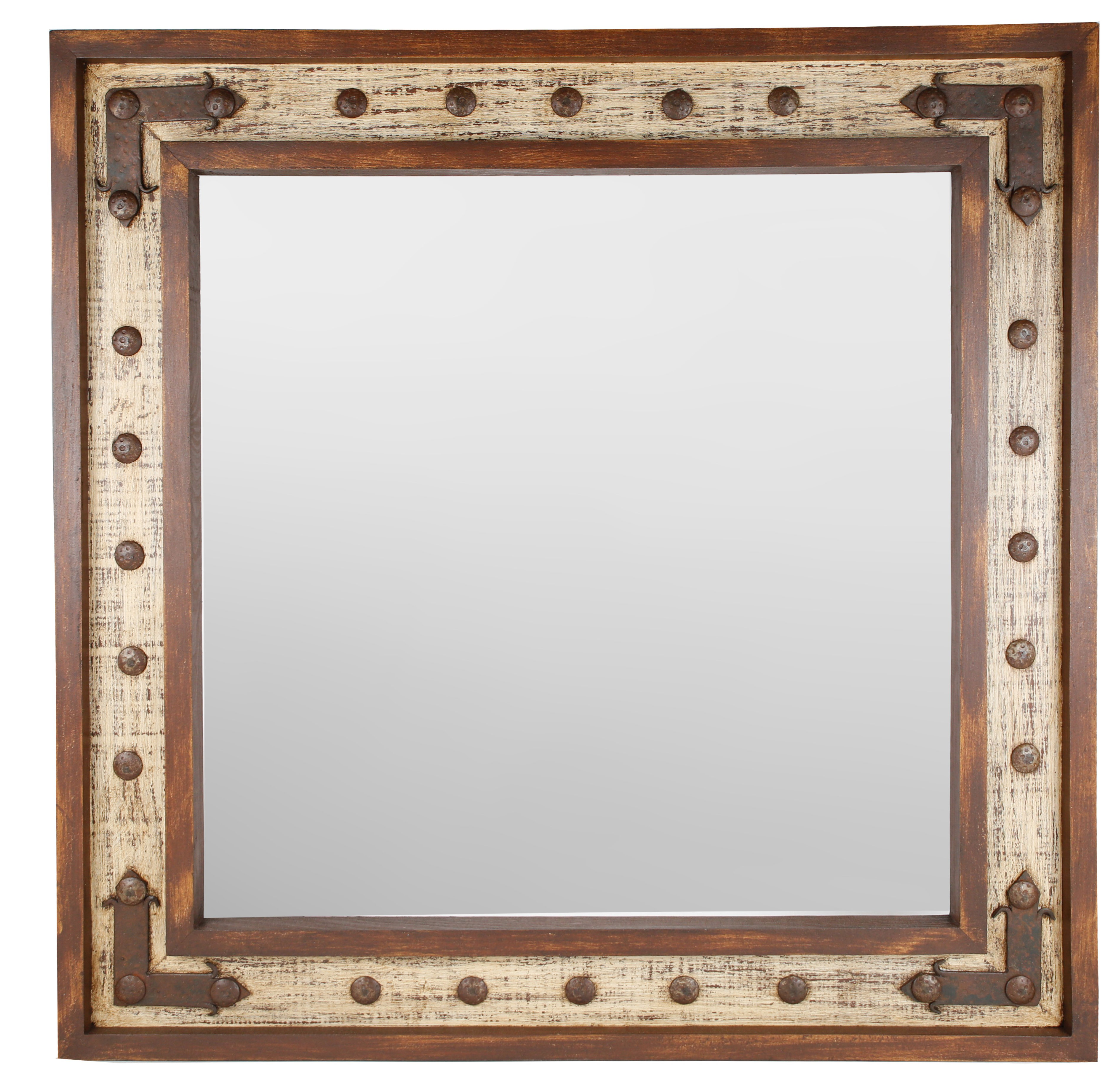 Millwood Pines Lomawai Wood Square Wall Mirror | Wayfair