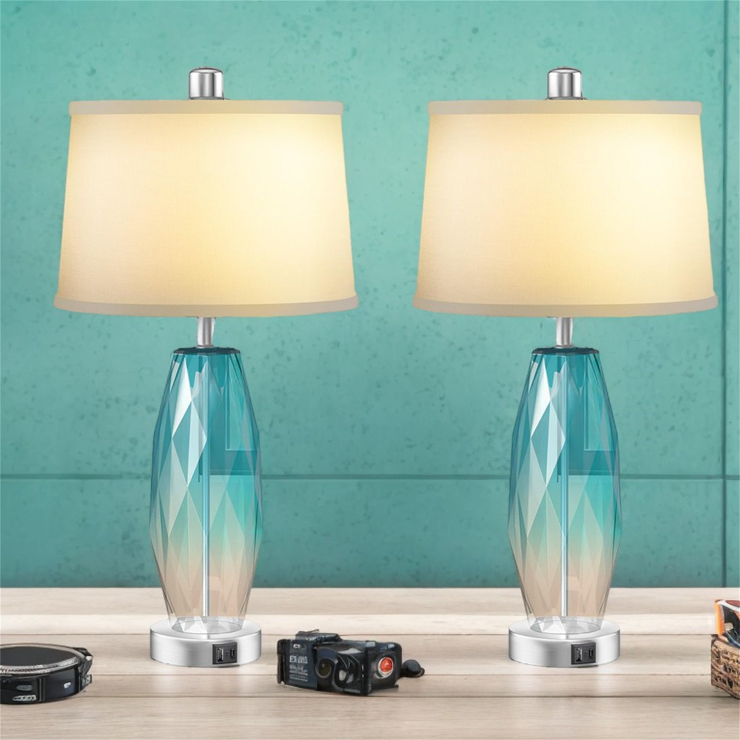 Brayden Studio Bedroom Touch Table Lamps Set Of 2, 3-Way Dimmable ...