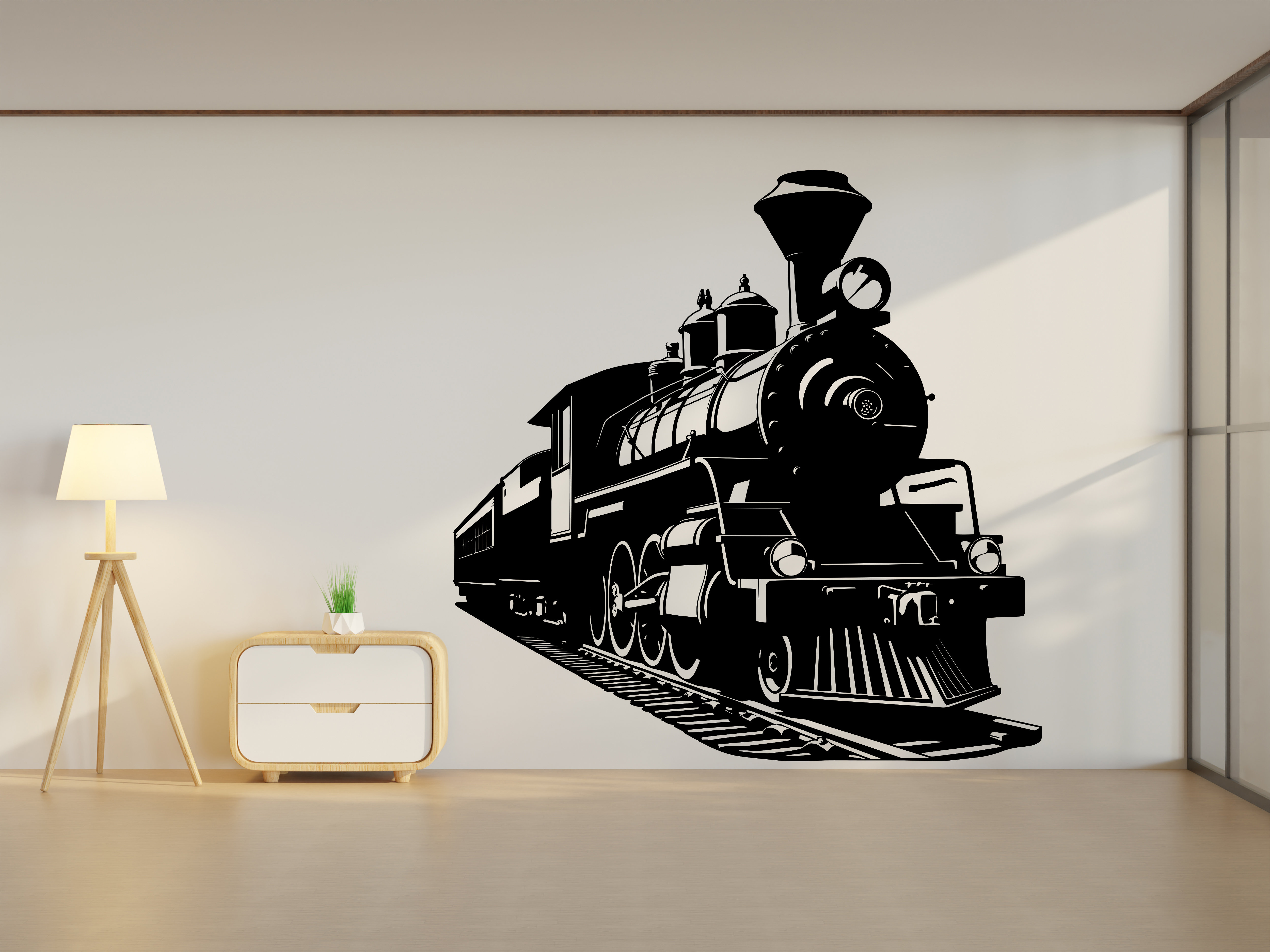 Stickalz Train Wall Decal Train Wall Sticker Train Art Train Wall Vinyl ...