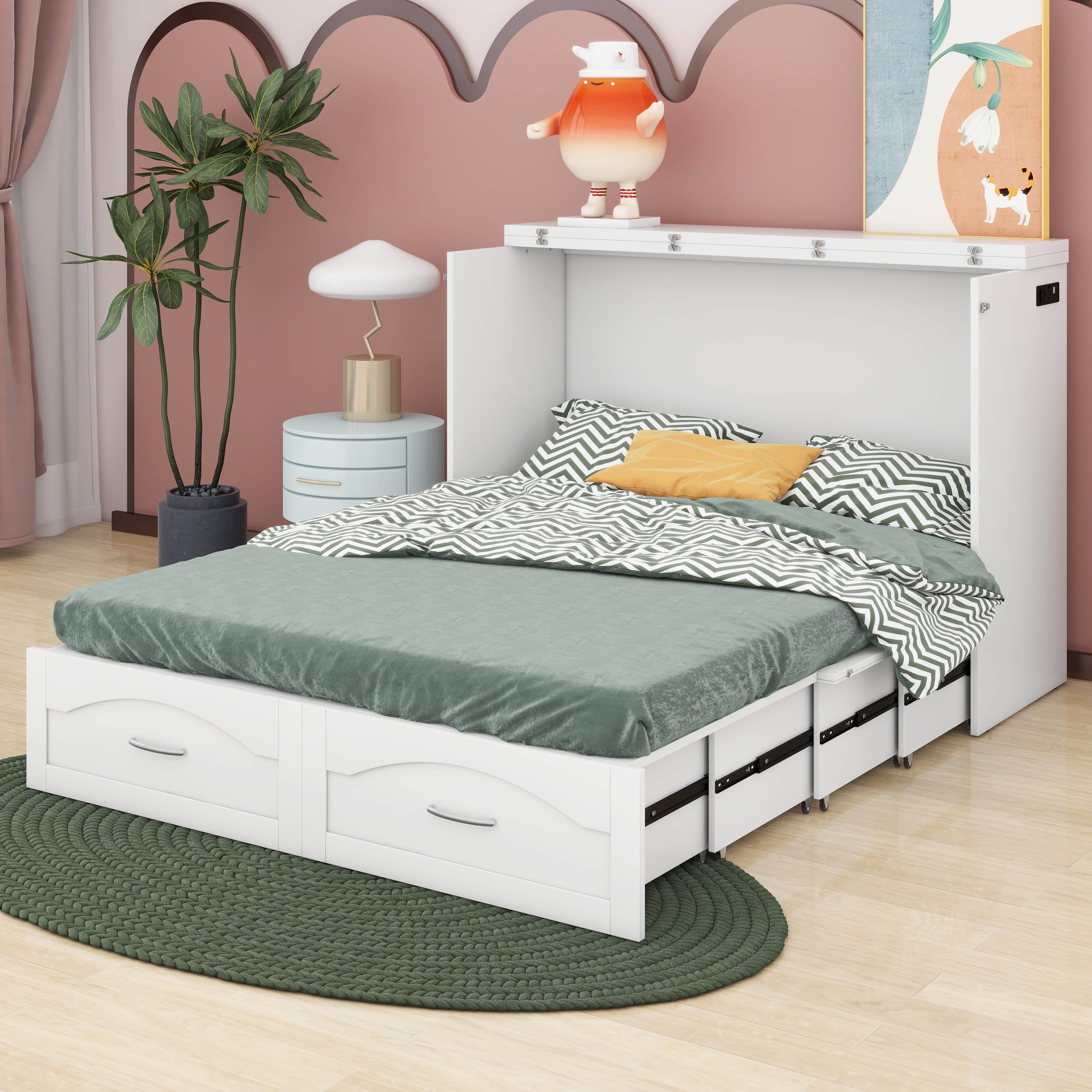 Red Barrel Studio Lit escamotable double Umi avec tiroir Umi - Wayfair Canada