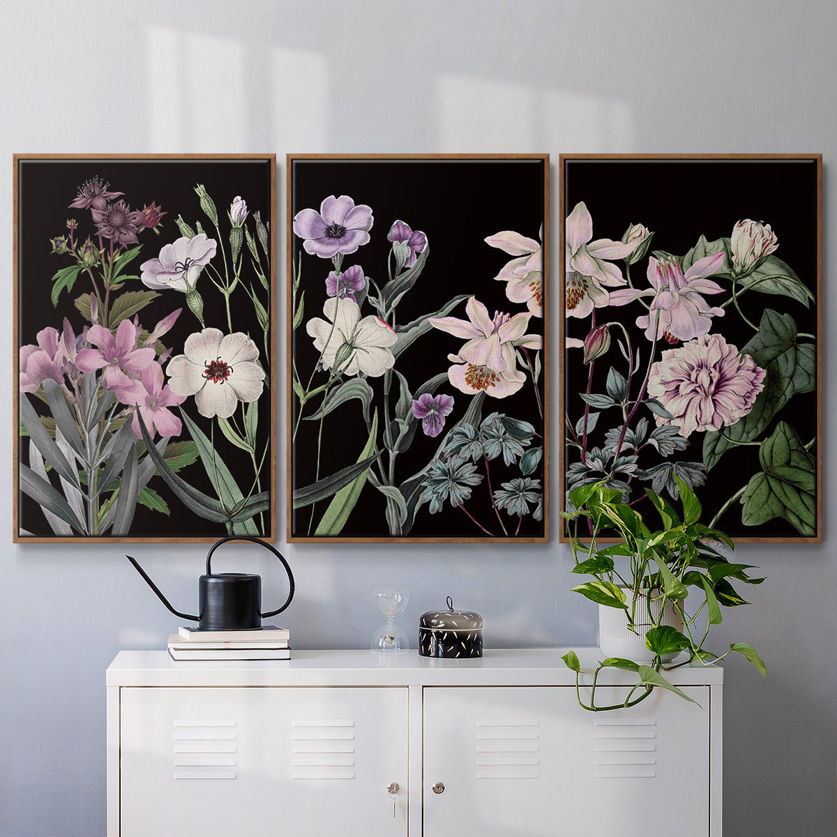 Winston Porter Garden Array Framed On Canvas 3 Pieces Print | Wayfair
