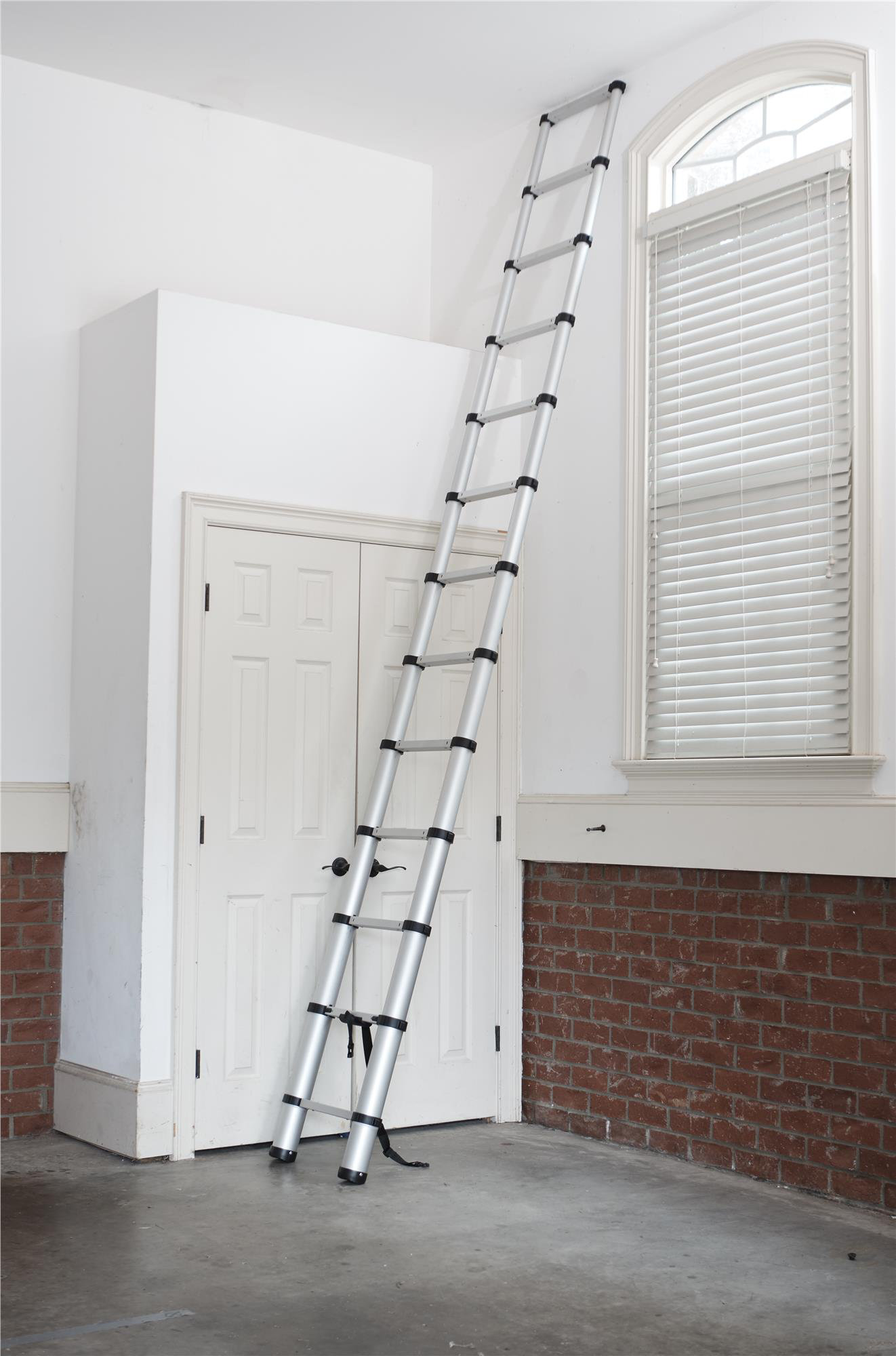 COSCO SmartClose Telescoping 16 ft Aluminum Extension Ladder with 300 lb. Load Capacity ...