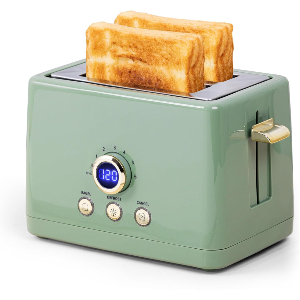 Eco Somospty Retro Bread Toaster with LED Digital Countdown Timer | Wayfair