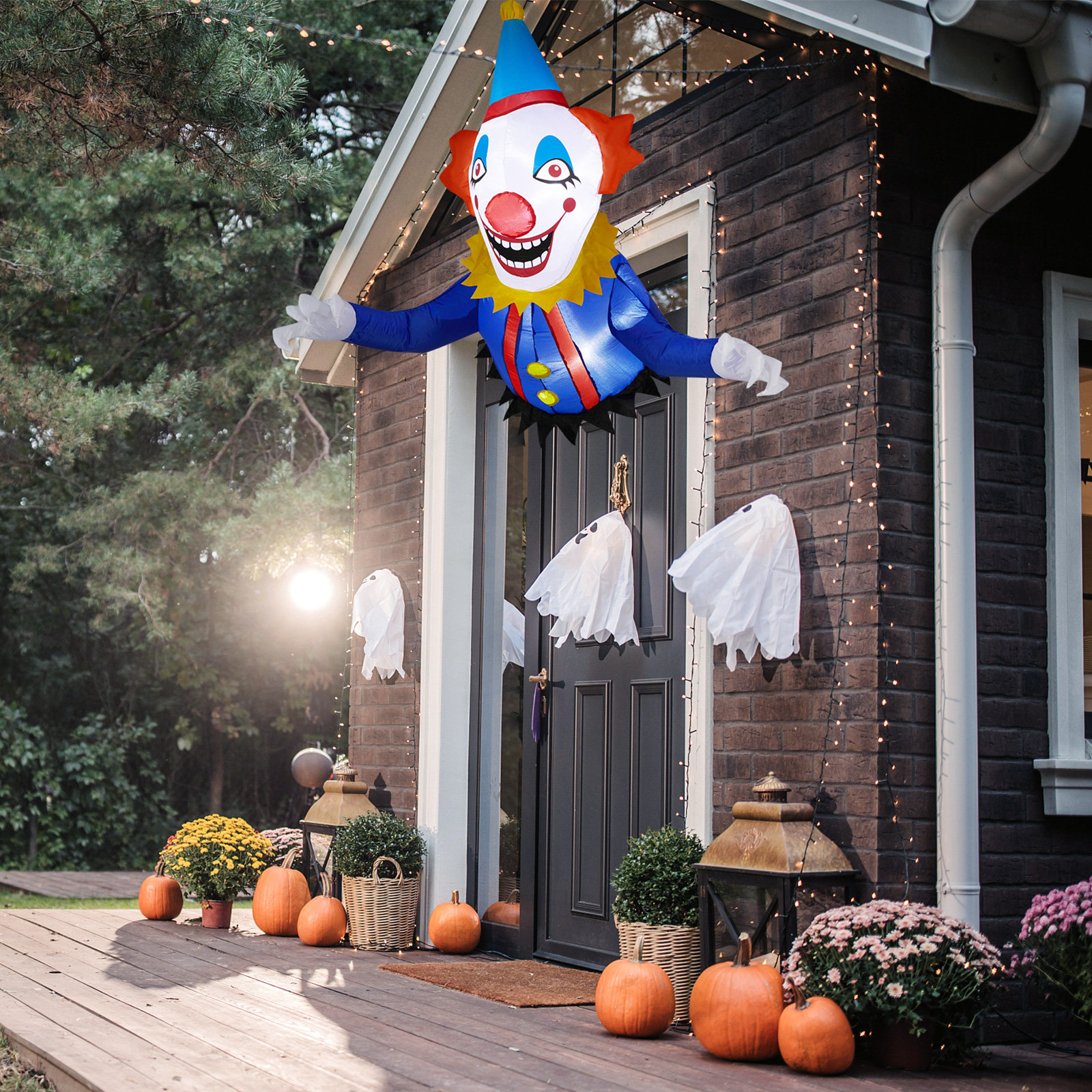 The Holiday Aisle® 40 In. Halloween Clown Inflatable Decorations Broke ...