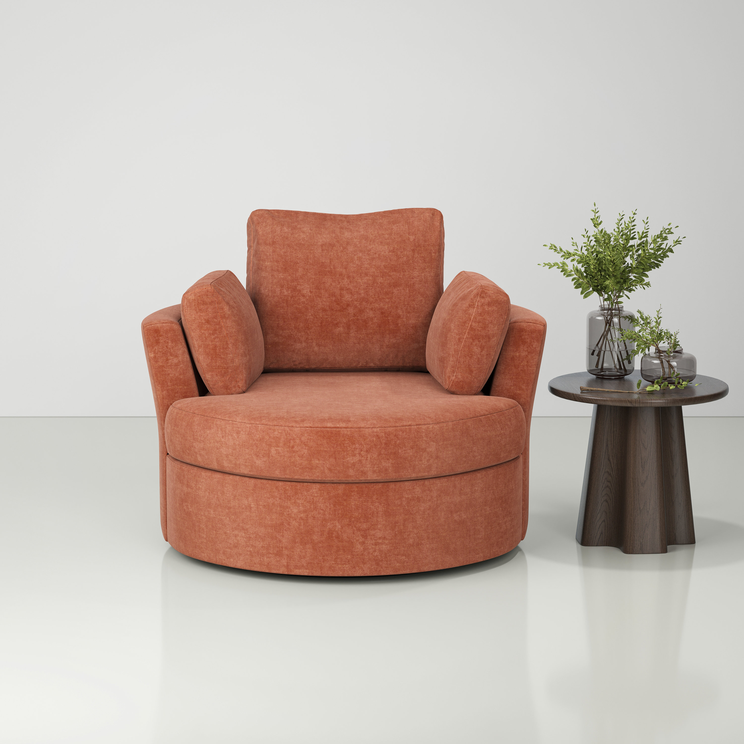 Wade Logan Berey 42.1" W Upholstered Swivel Barrel Chair & Reviews ...