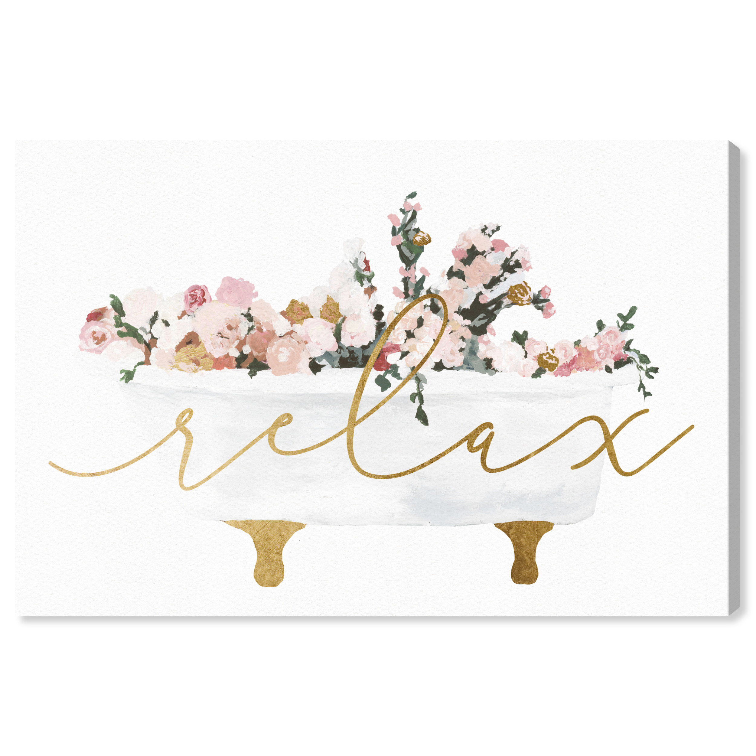 Ophelia & Co. Floral and Botanical Relax Modern White Canvas Wall Art ...