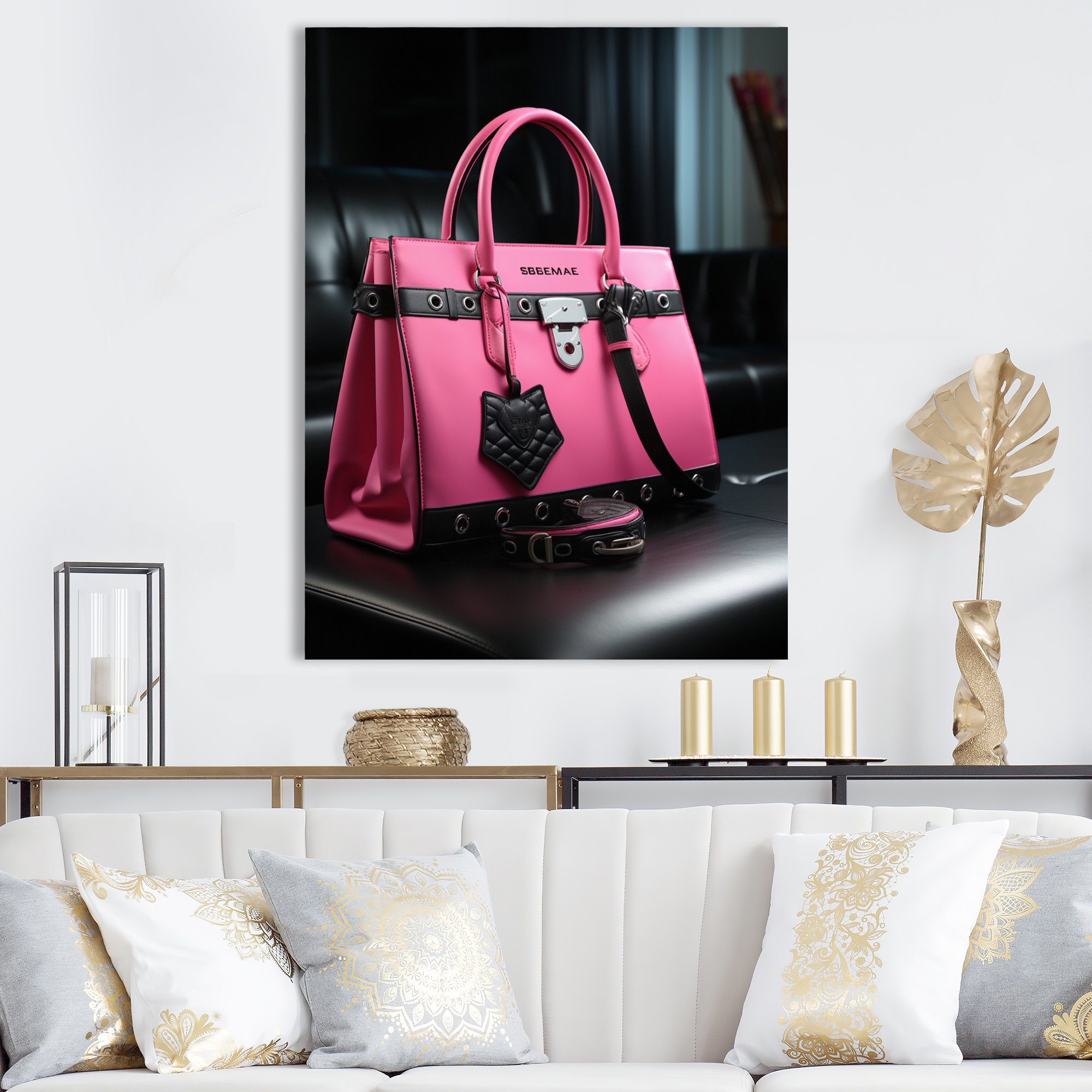 Everly Quinn Carnmoney Pink Designer Bags Glamour VI - Print | Wayfair