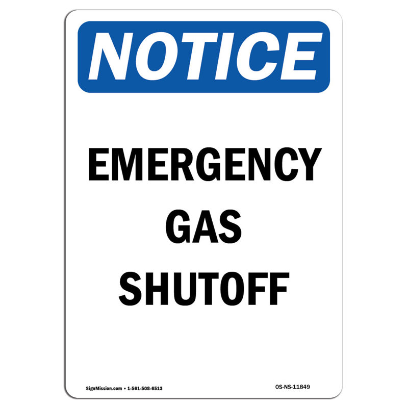 SignMission Emergency Gas Shutoff Sign | Wayfair