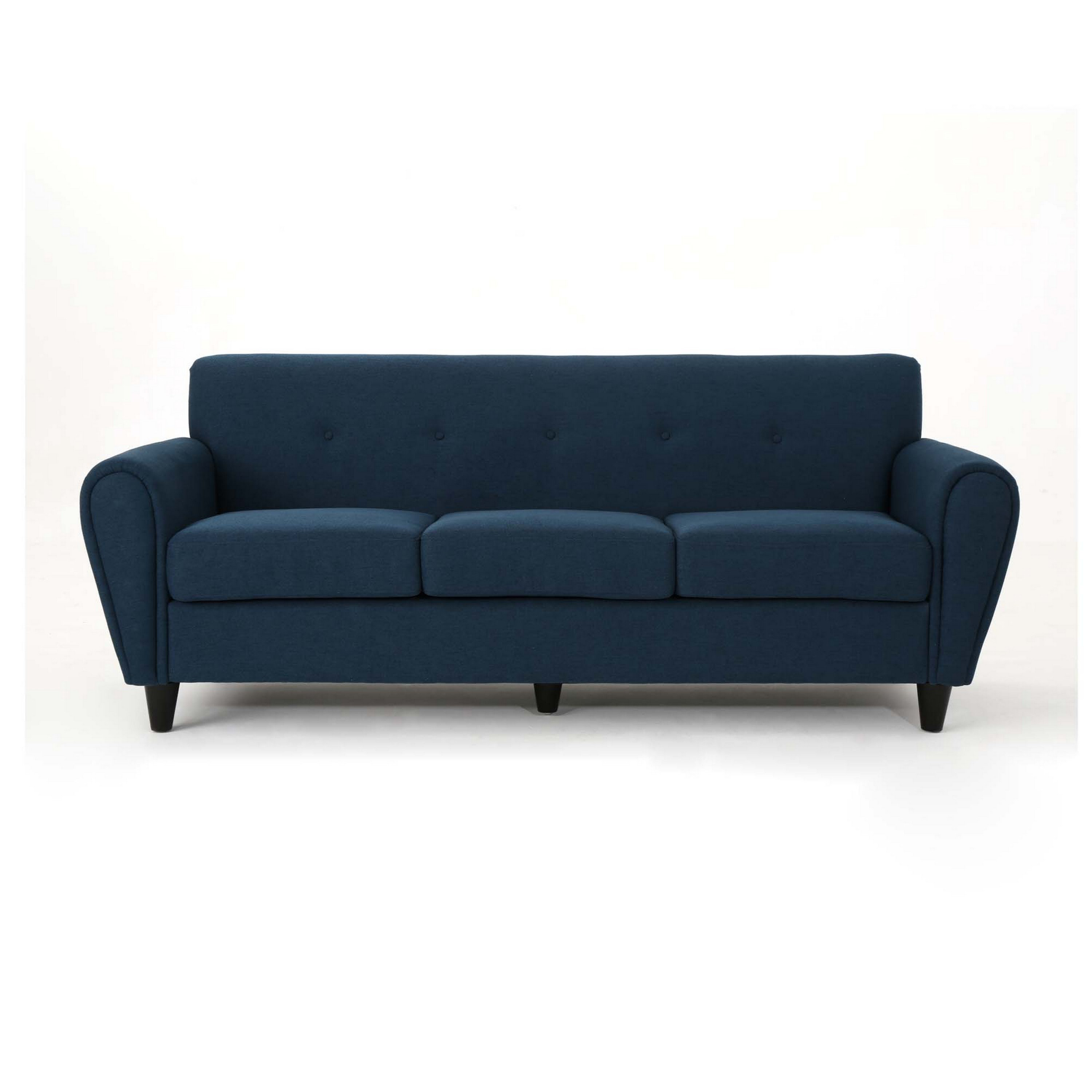 Benjara Tiya Sofa, Tufted Back, Boxed Seats, Fabric Upholstery, 79 Inch ...