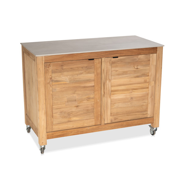 CO9 Design Fresco 2 Door Ceramic Top Cabinet On Wheels - Taupe ...