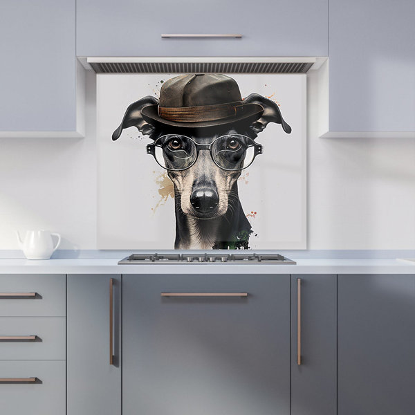 East Urban Home Whippet Dog Splashart Premium Glass Kitchen Splashback ...