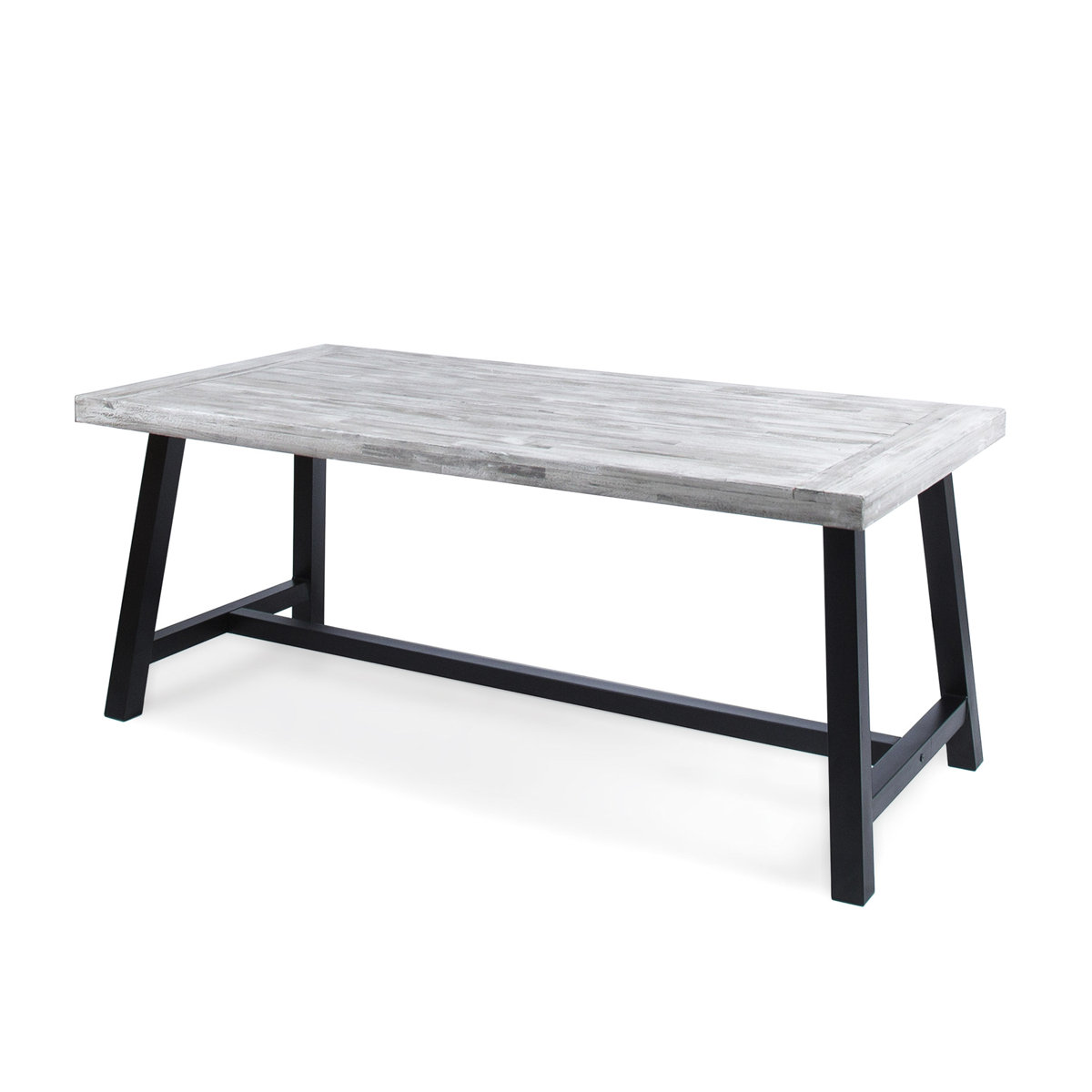 Latitude Run® Grey Sandblast Finish Wood Outdoor Dining Table With ...